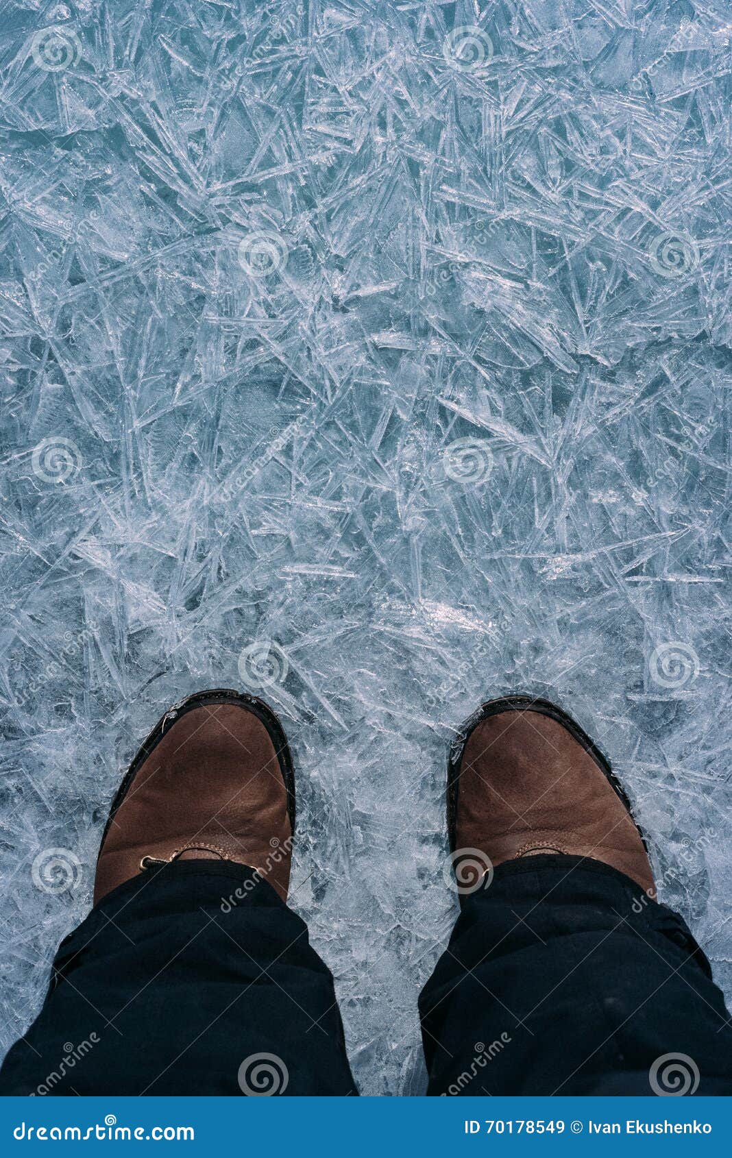 The legs on the ice. stock image. Image of crack, picturesque - 70178549