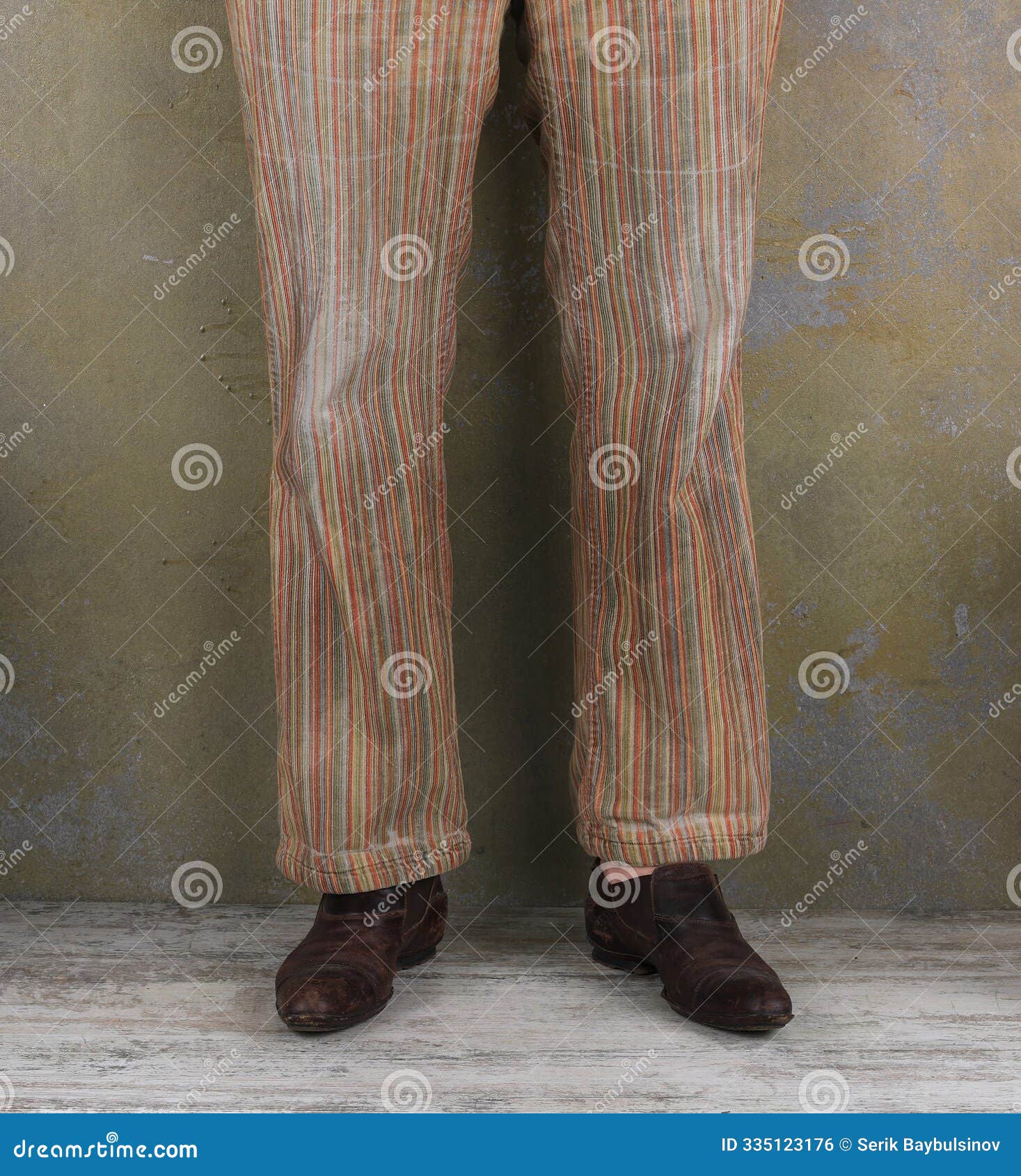 Legs of Man in Old Pants and Old Shoes Stock Photo - Image of casual ...