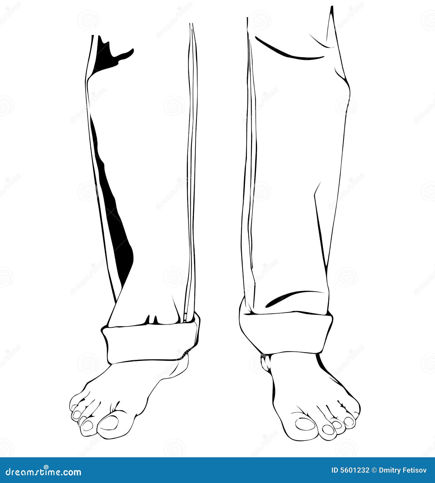 Legs men stock vector. Illustration of fingers, barefoot - 5601232