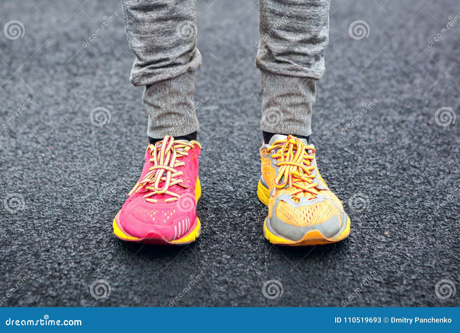 Legs in Multi-colored Running Shoes. Stock Image - Image of lifestyle ...