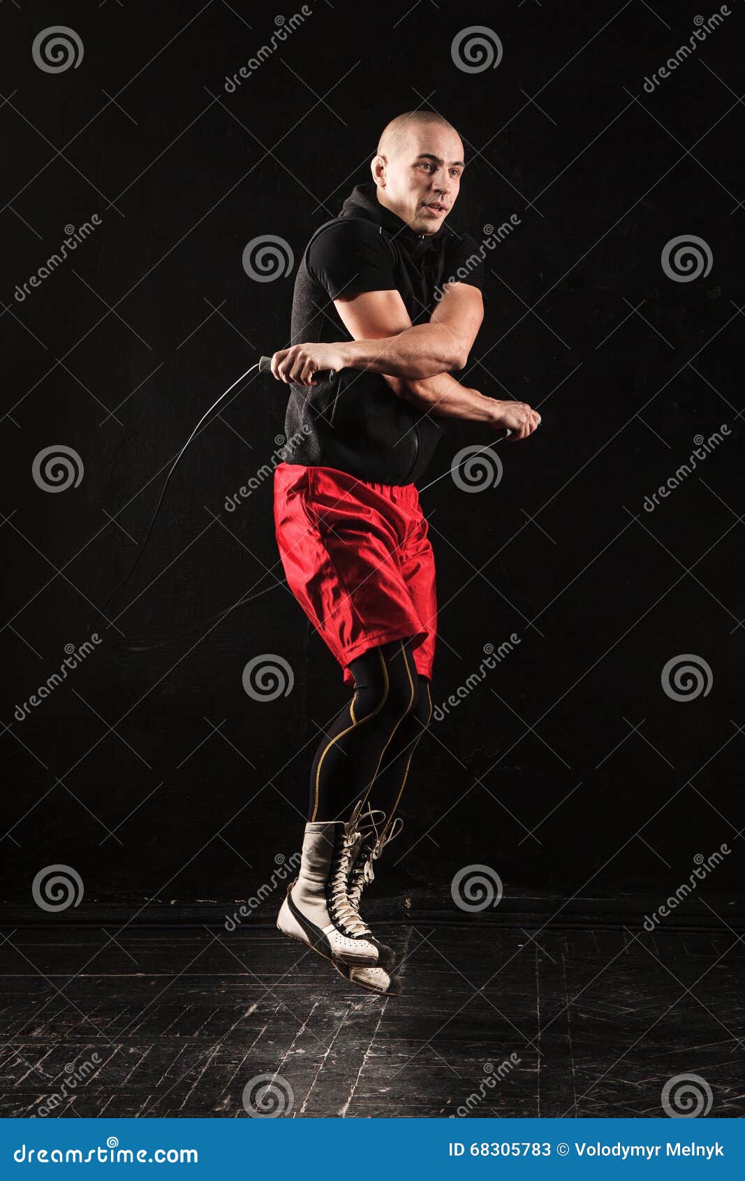 The Legs of Muscular Man with Skipping Rope Stock Image - Image of ...