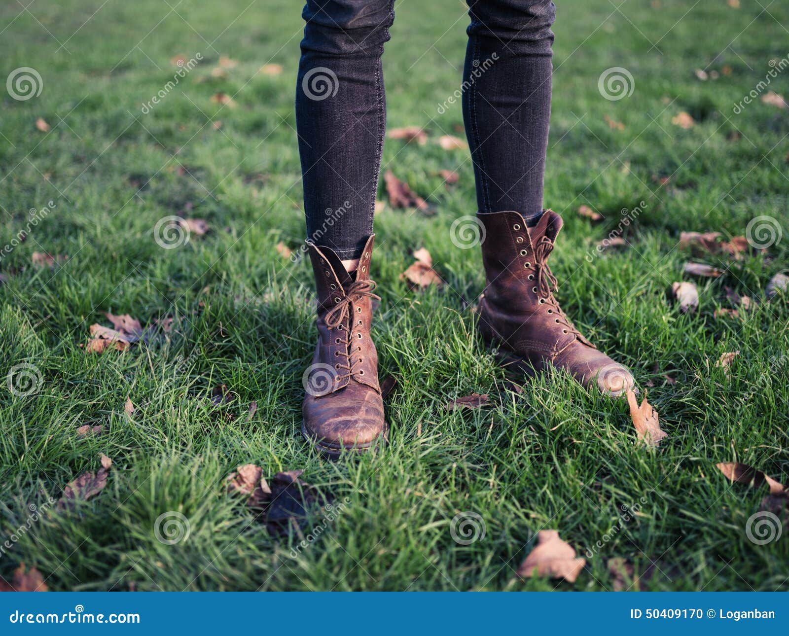 Legs of Person Standing on the Grass Stock Photo - Image of legs ...