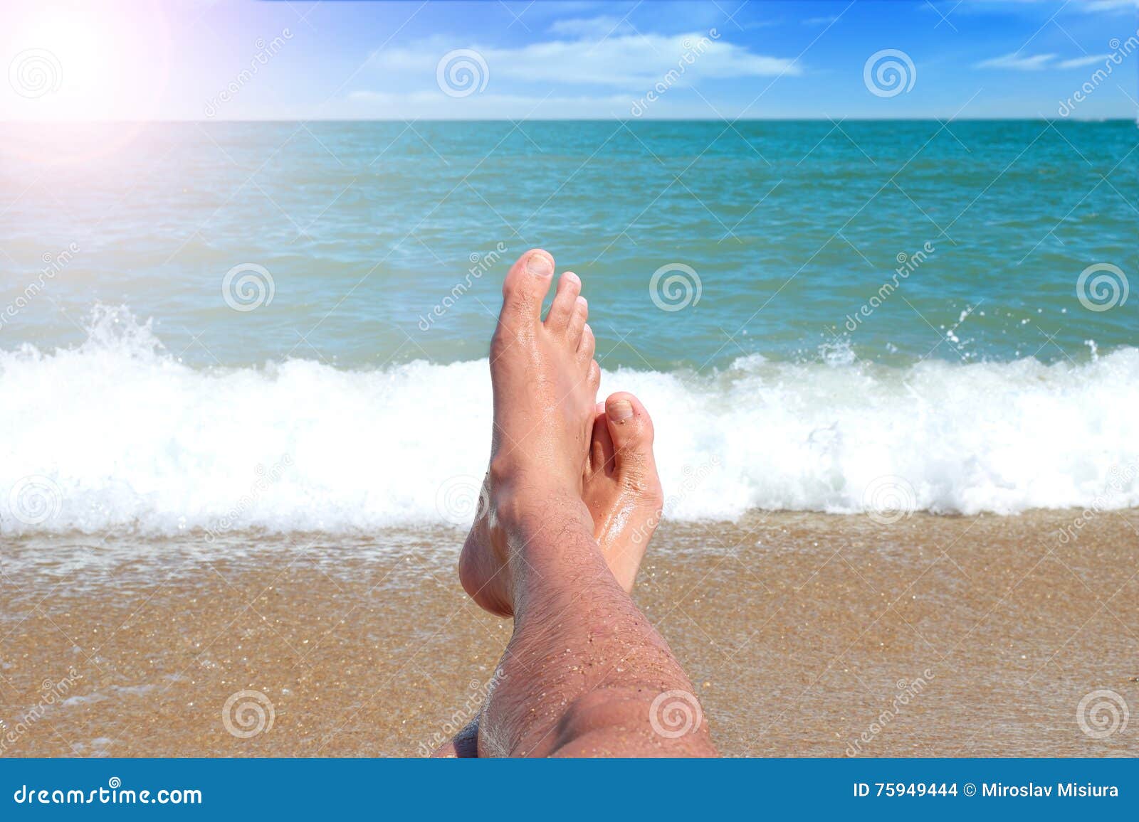 Legs the sea horizon stock photo. Image of beautiful - 75949444