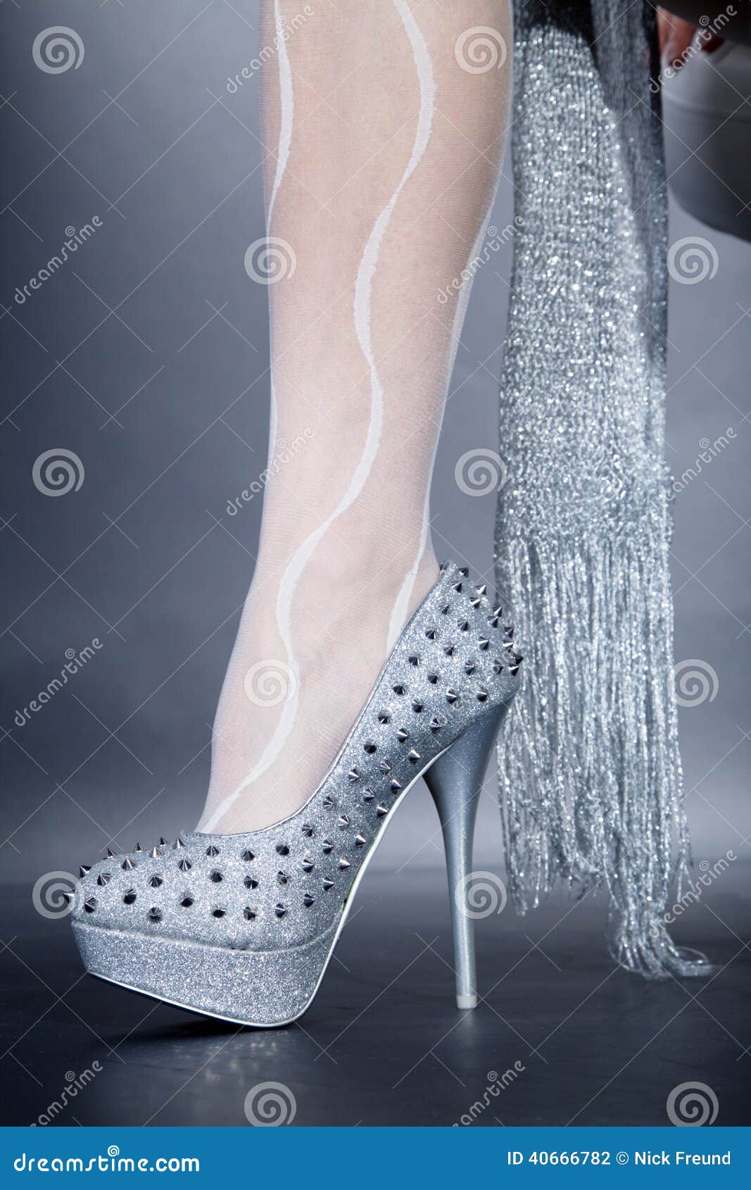 Legs with Silver High Heels Stock Photo - Image of sensuality, fashion ...