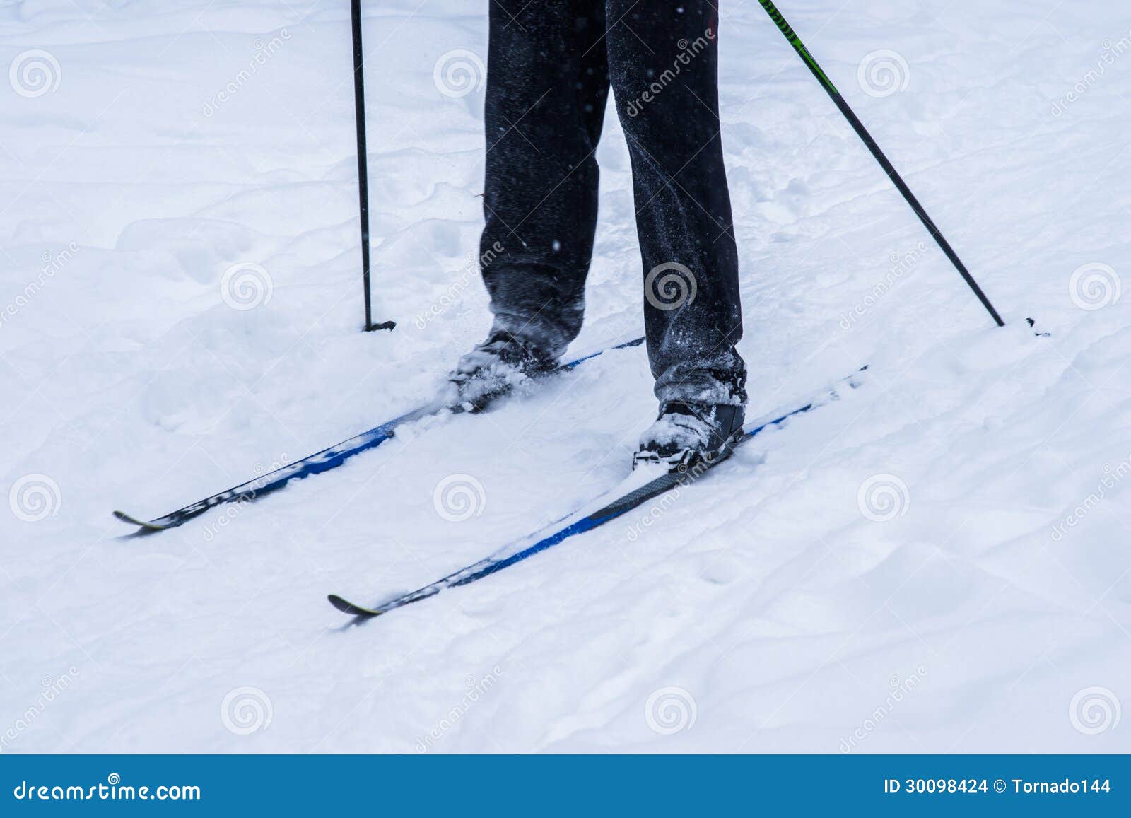 Legs of a Skier in the Deep Winter Snow Stock Photo - Image of season ...
