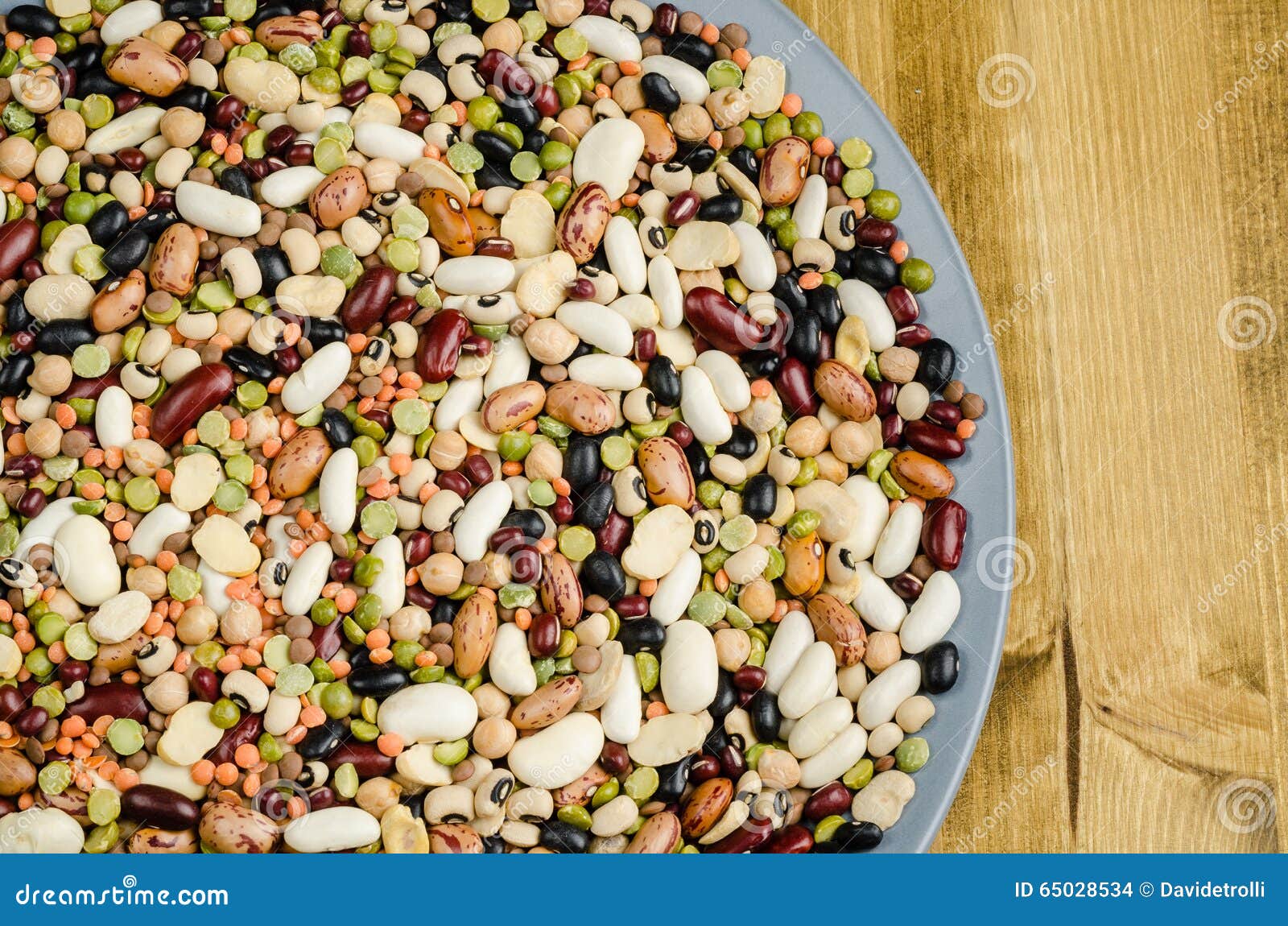 Legumes in a Dish on Wood, Close Up Stock Photo - Image of background ...