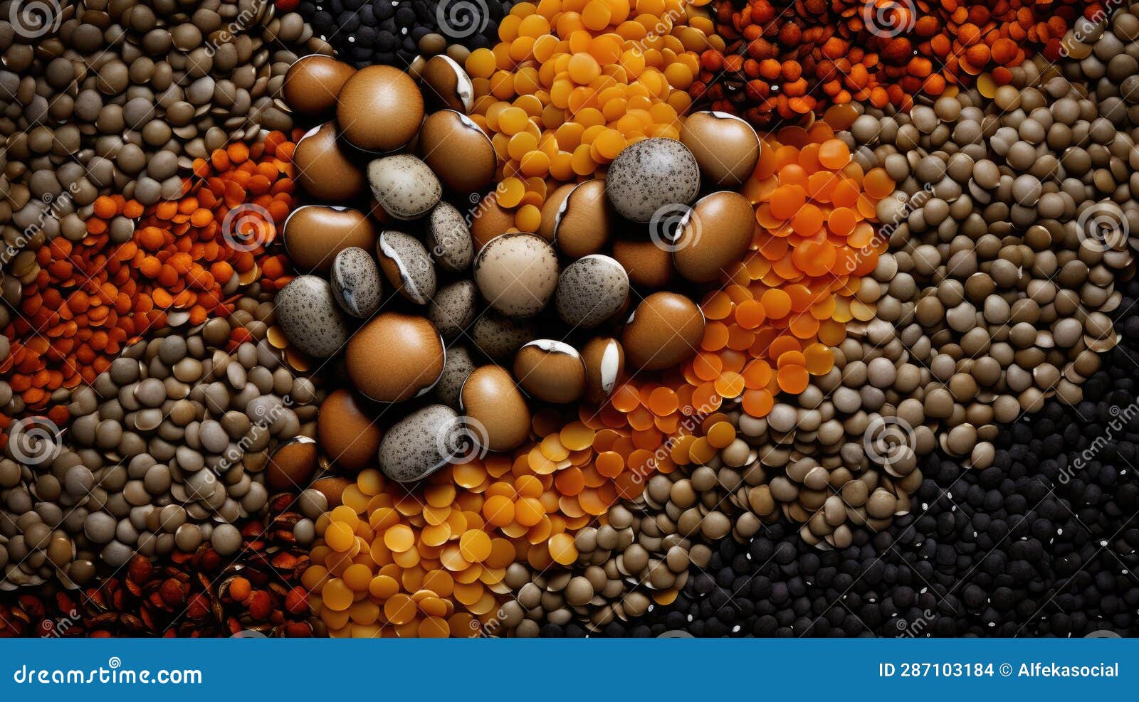 Legumes Group Lentils Background Stock Illustration - Illustration of ...