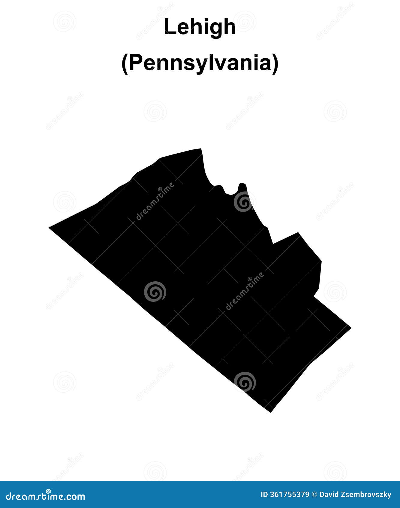 Map Of Lehigh County In Pennsylvania State On White Background. Single ...
