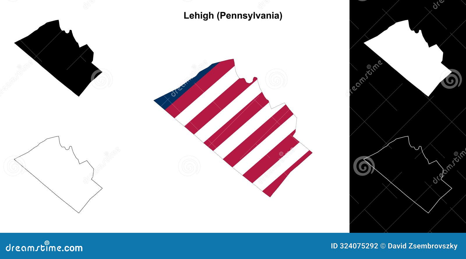 Map Of Lehigh County In Pennsylvania State On White Background. Single ...