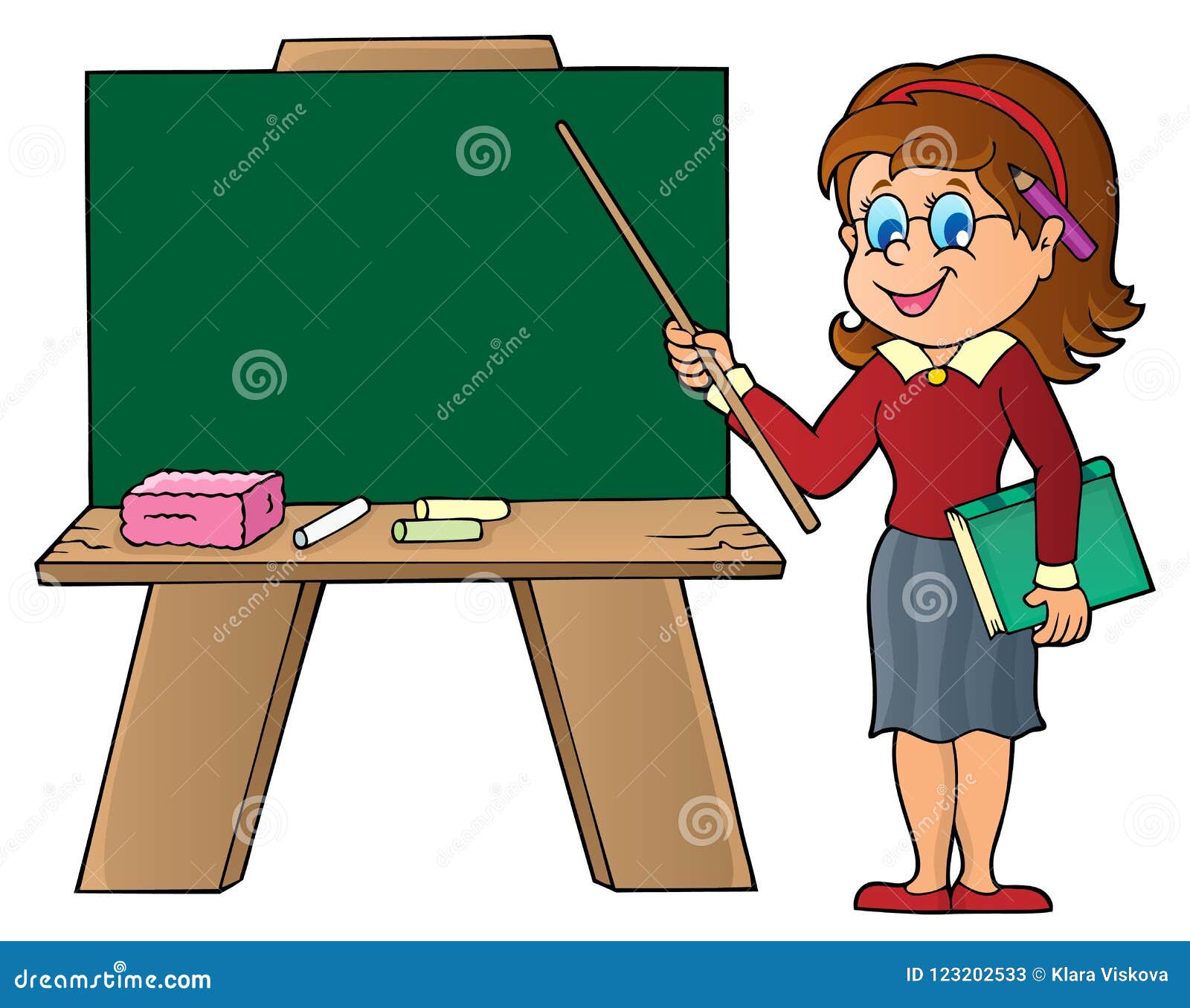 Lehrerin Bereitstehendes Schoolboard Vektor Abbildung - Illustration ...