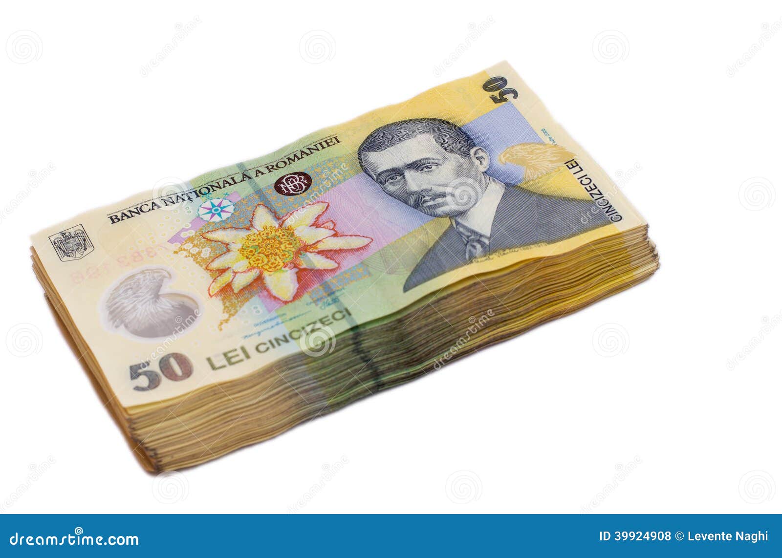 50 Lei Banknotes Stacked One Another Stock Photo - Image of finance ...