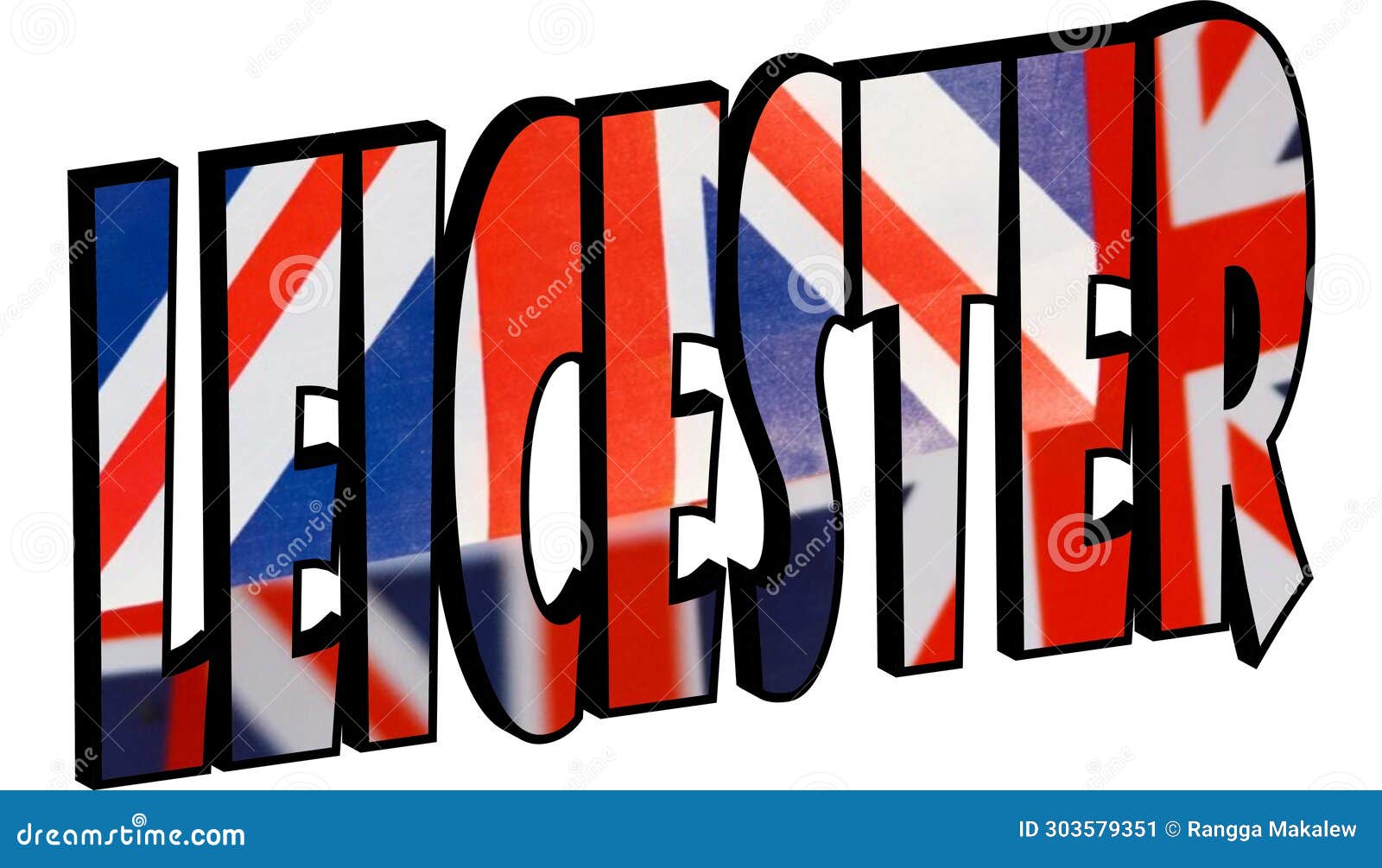 Leicester Word Art in a 3d Vector Design with English Flag Stock Vector ...