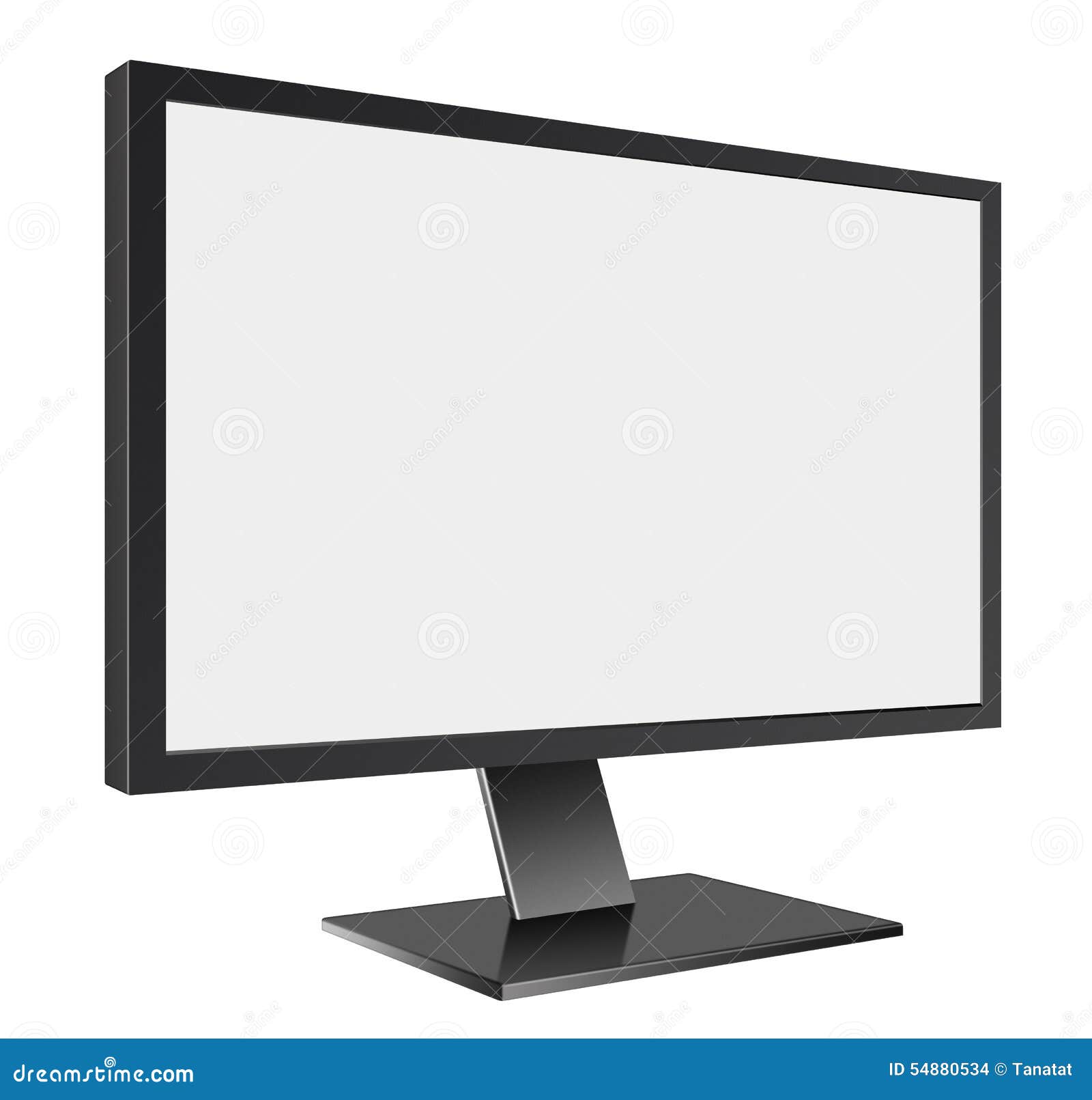 LEIDENE Computer Mornitor Met Het Lege Scherm Op Wit Stock Illustratie ...