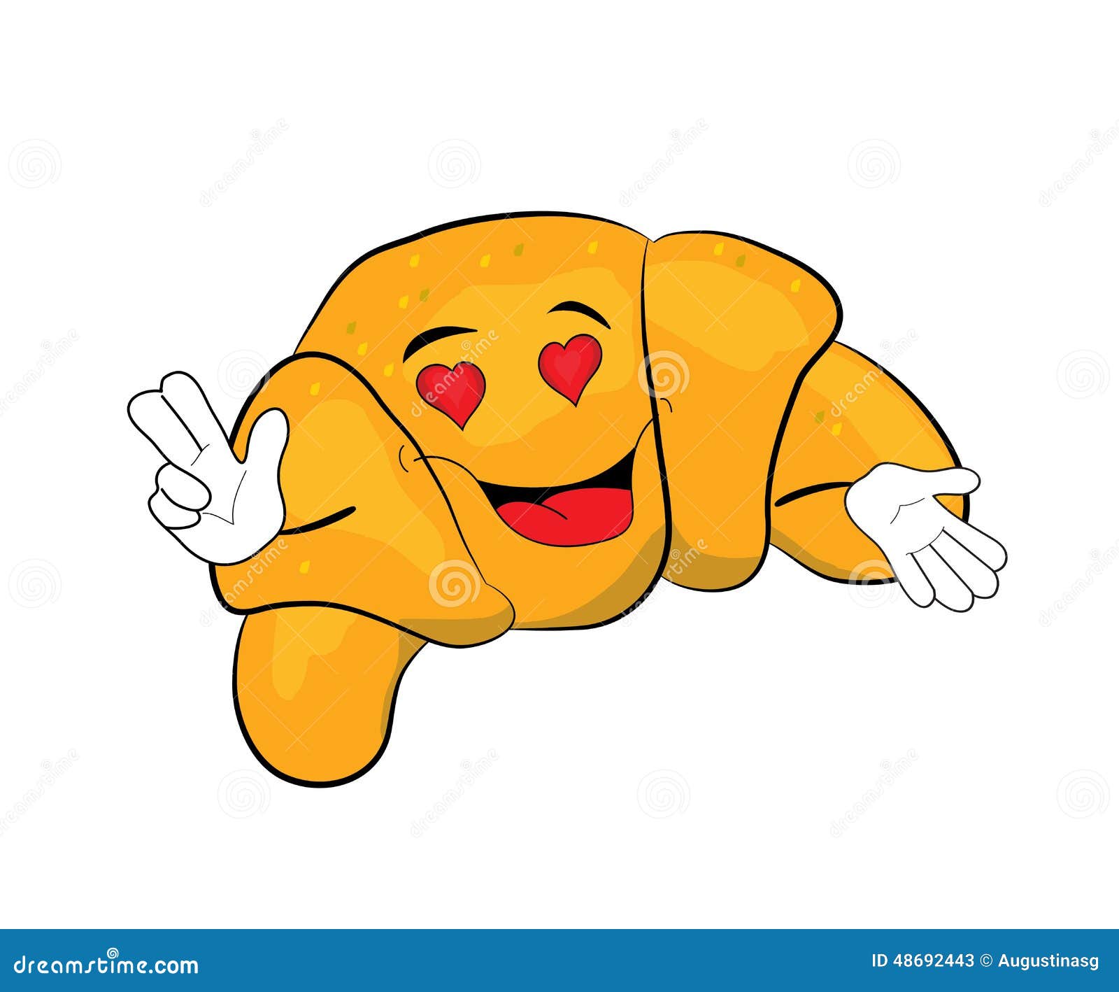 Leidenschaftliche Crossant Karikatur Stock Abbildung - Illustration von ...