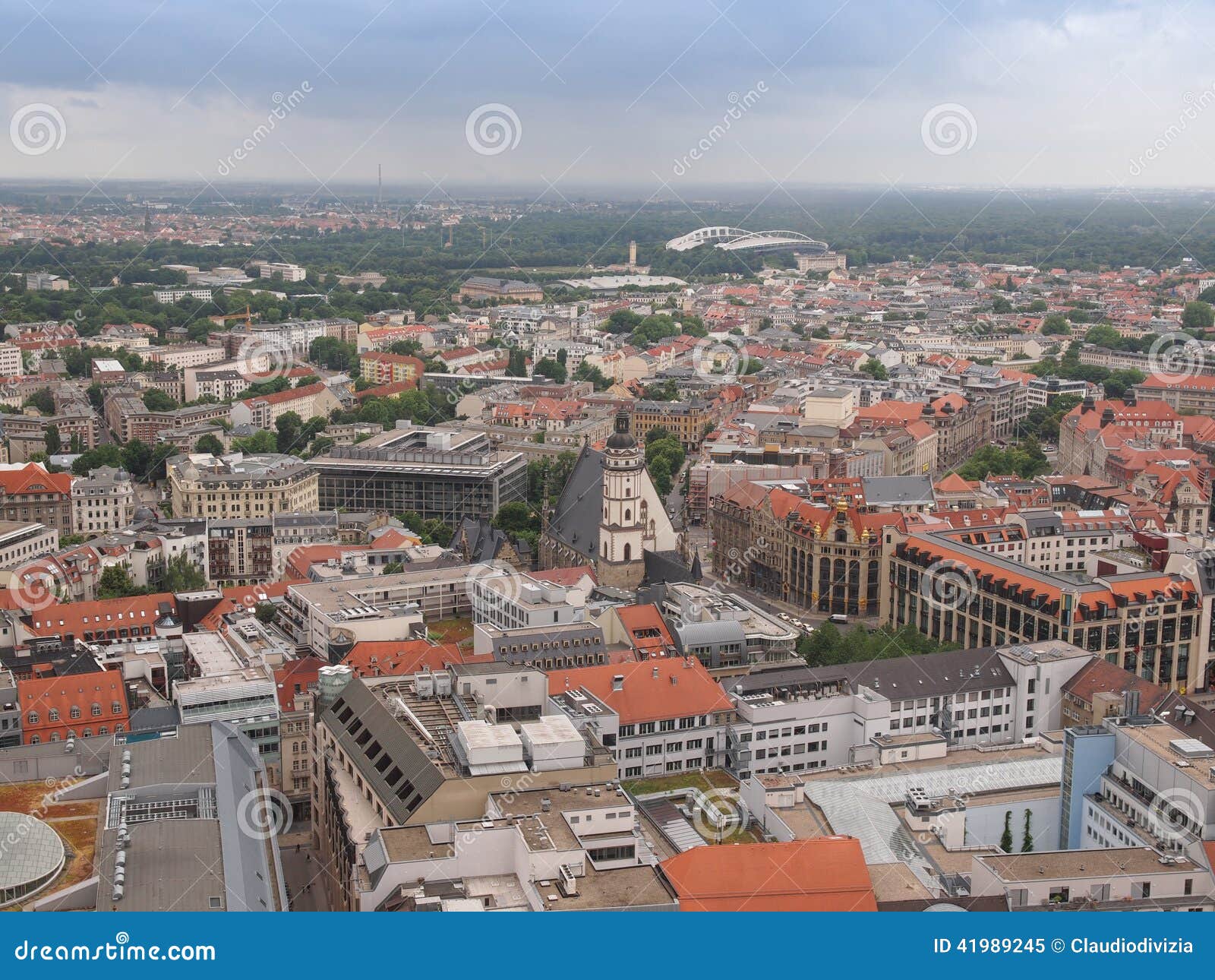 Leipzig aerial view editorial image. Image of town, deutschland - 41989245