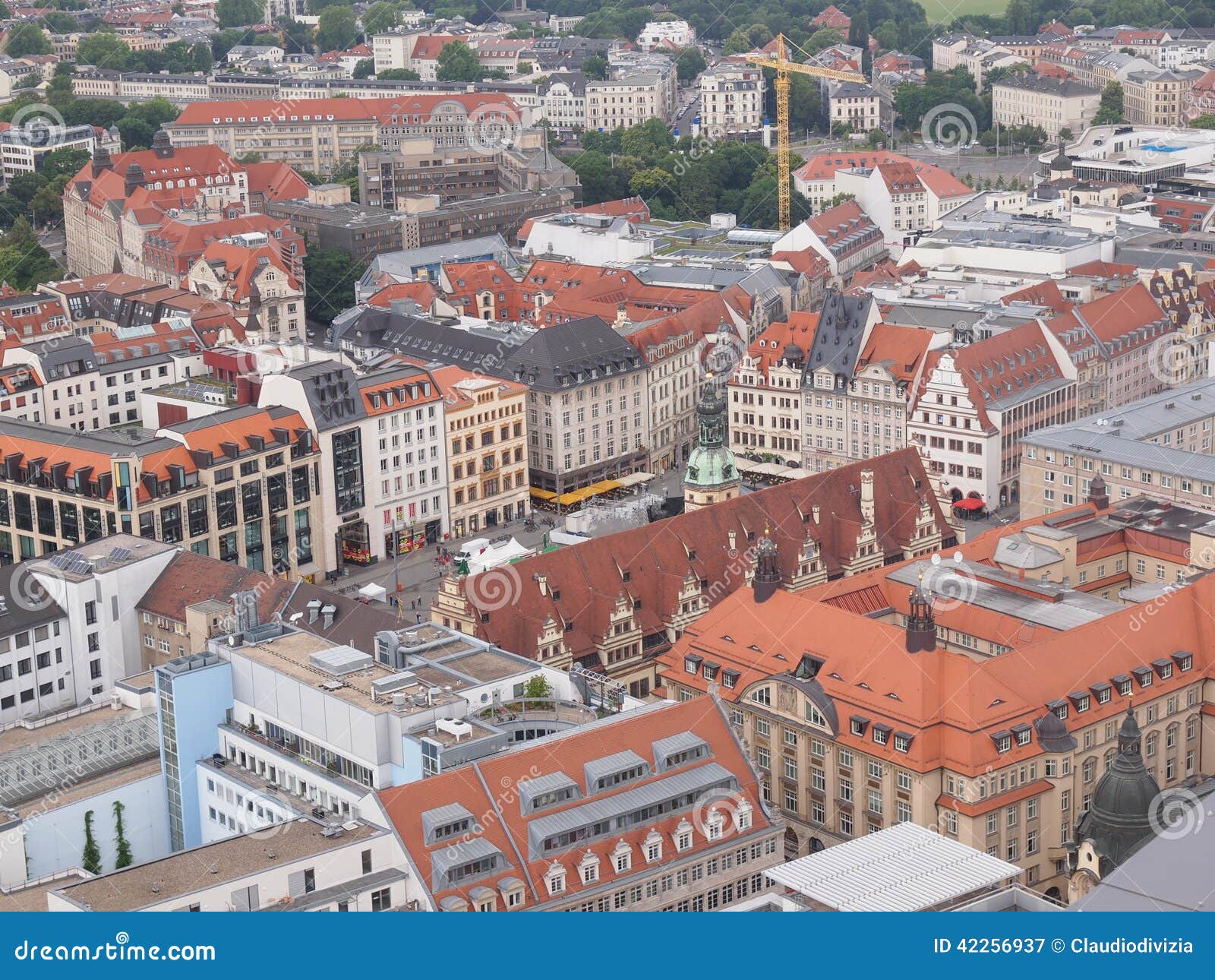 Leipzig aerial view stock image. Image of markt, aerial - 42256937