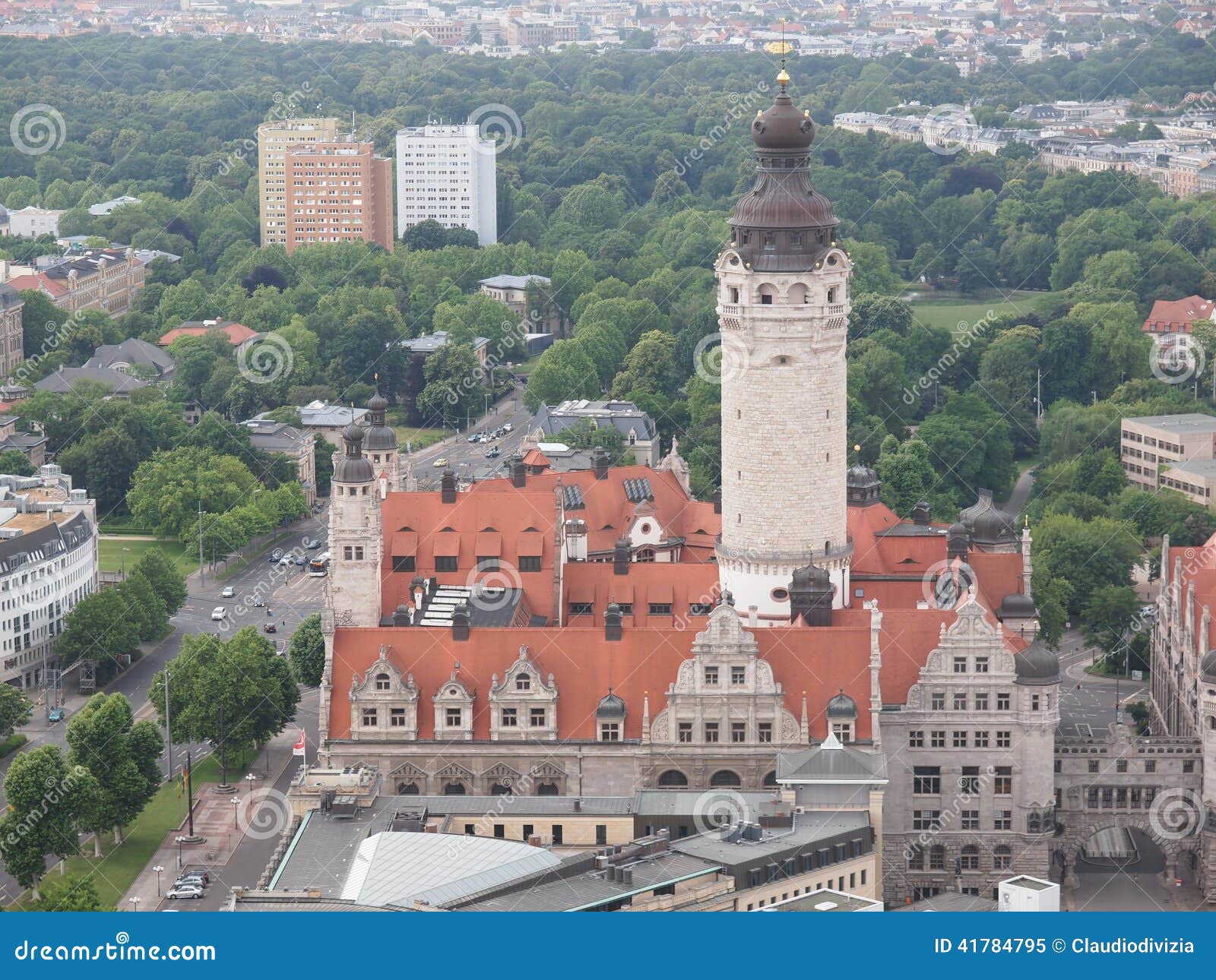 Leipzig aerial view editorial image. Image of german - 41784795