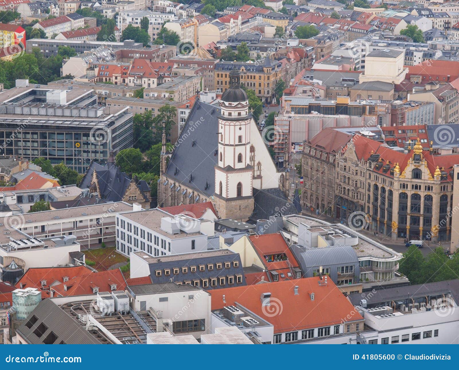 Leipzig aerial view editorial image. Image of town, scene - 41805600