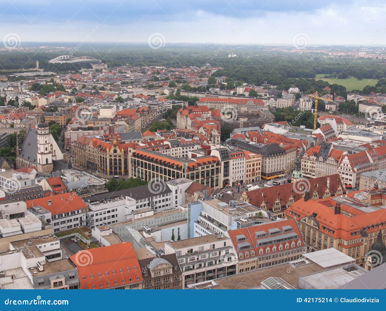 Leipzig aerial view editorial stock image. Image of german - 42175214