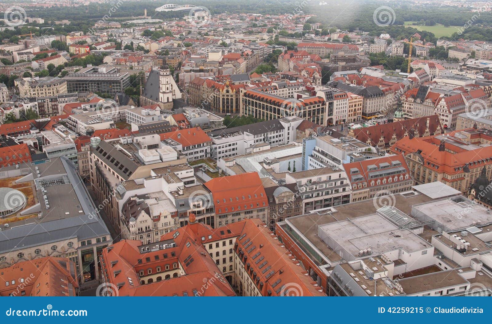 Leipzig aerial view editorial image. Image of aerial - 42259215