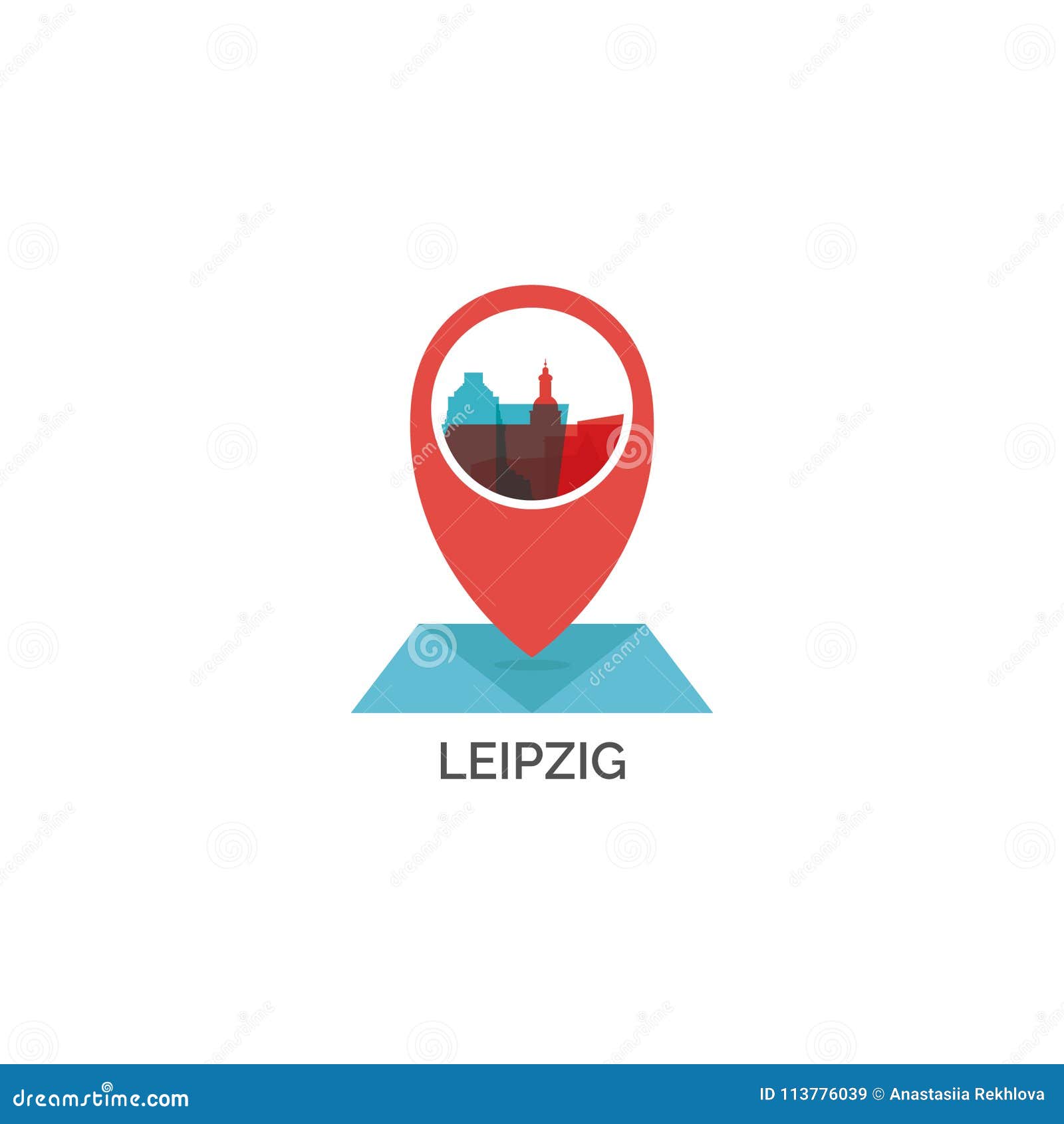 Leipzig City Skyline Shape Vector Logo Icon Illustration ...