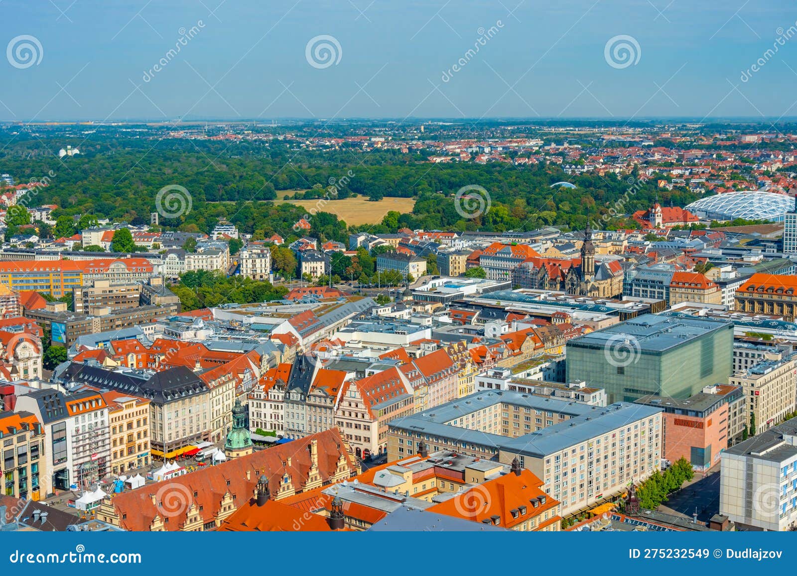 Leipzig, Germany, August 9, 2022: Aerial View of a Residential D ...