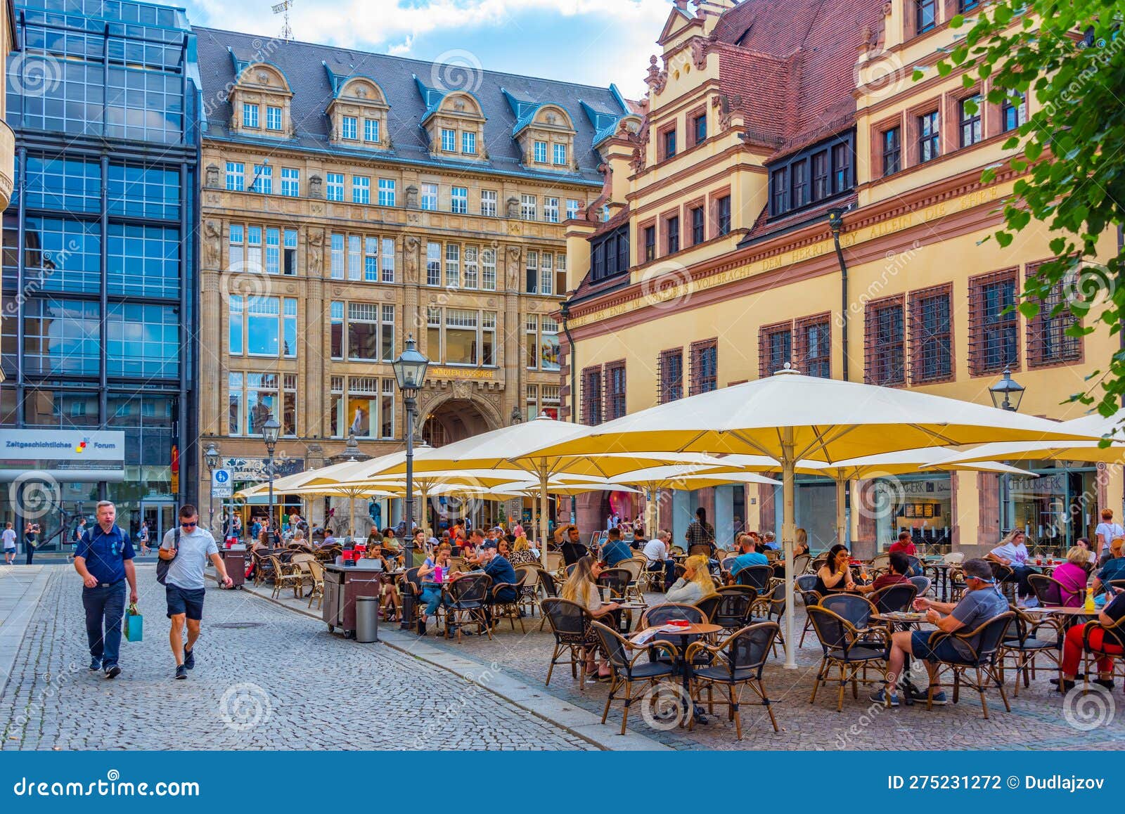 Leipzig, Germany, August 8, 2022: Naschmarkt Square in German To ...