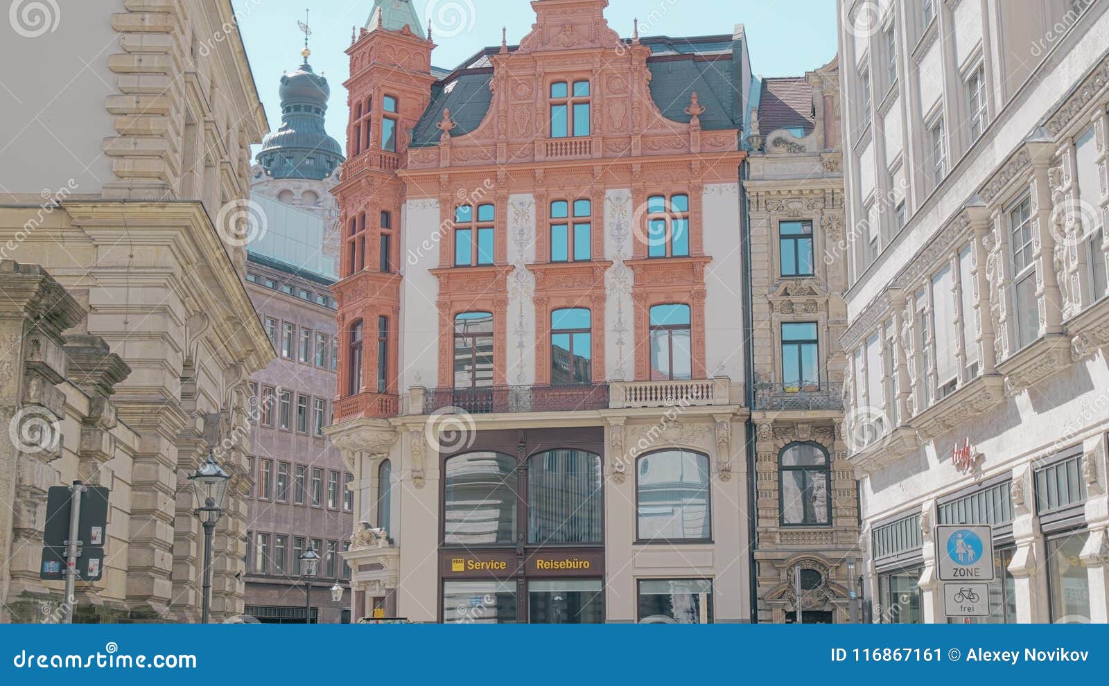 LEIPZIG, GERMANY - MAY 1, 2018. New Town Hall Tower and Typical City ...