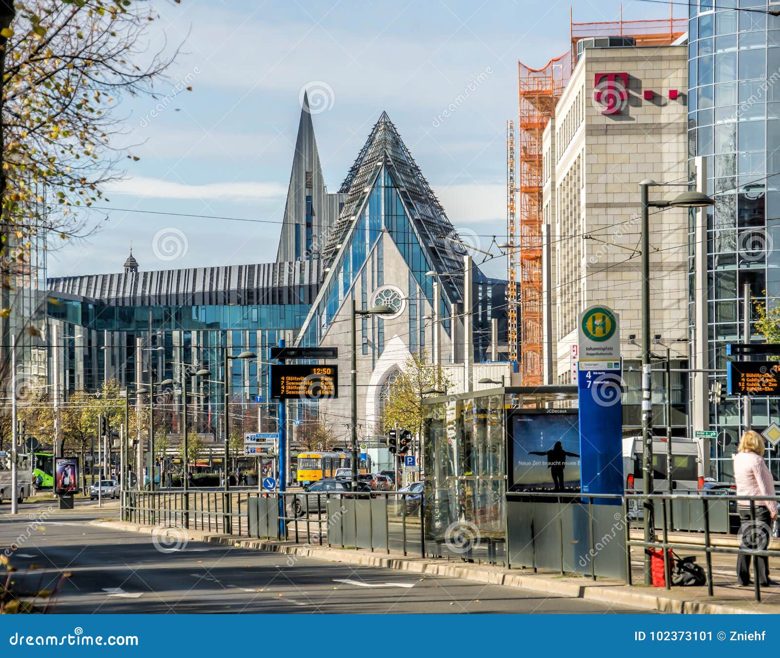 Leipzig, Saxony, Germany - October 21 2017: View To the Restored ...