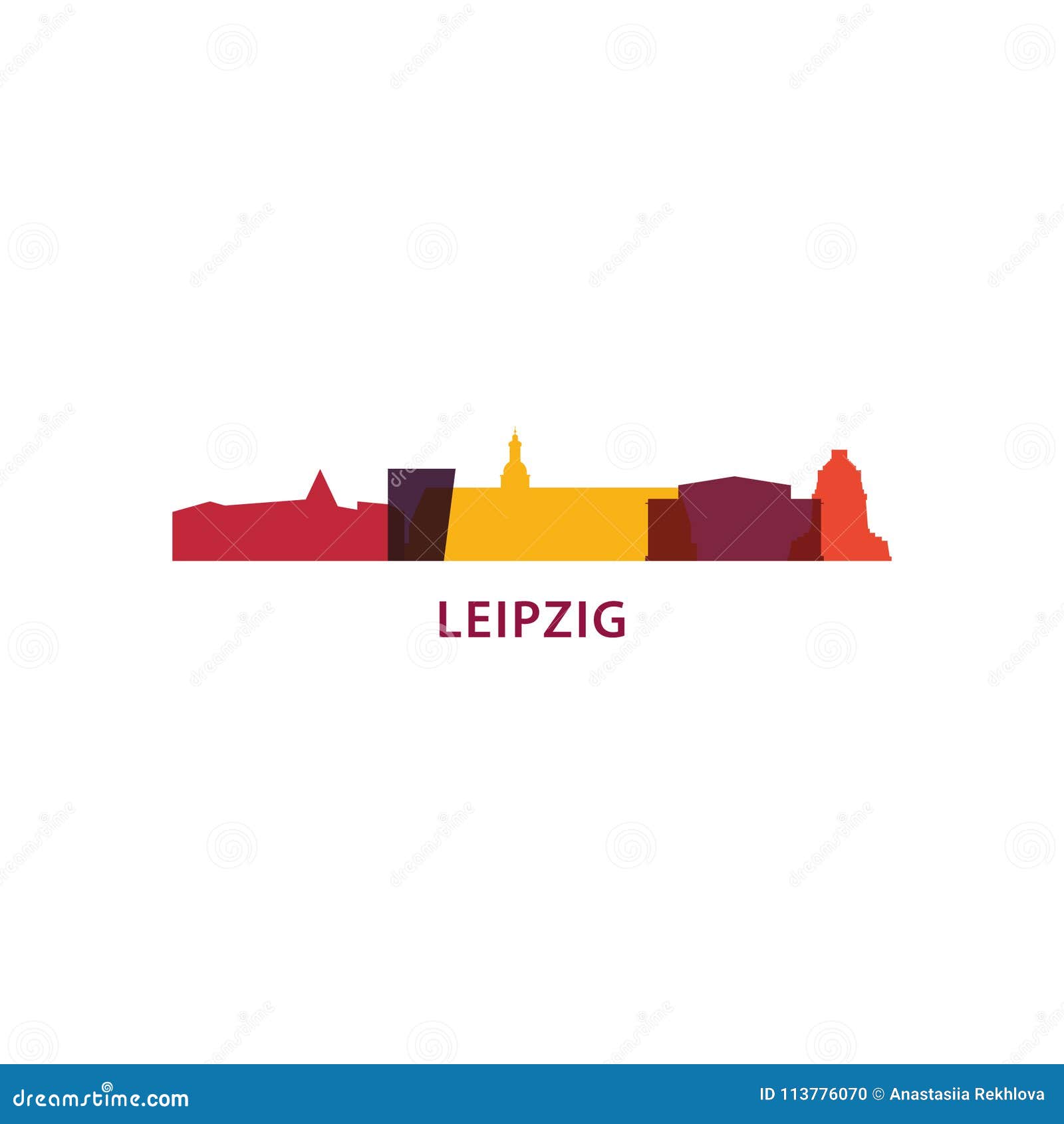 Leipzig-Stadtskylineformlogo-Ikonenillustration Vektor Abbildung ...
