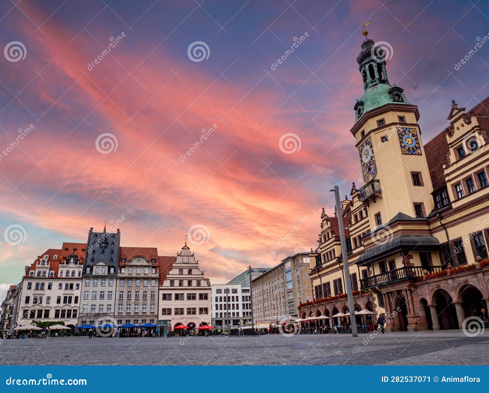 Leipzig Town Hall with Market Square Stock Image - Image of town ...
