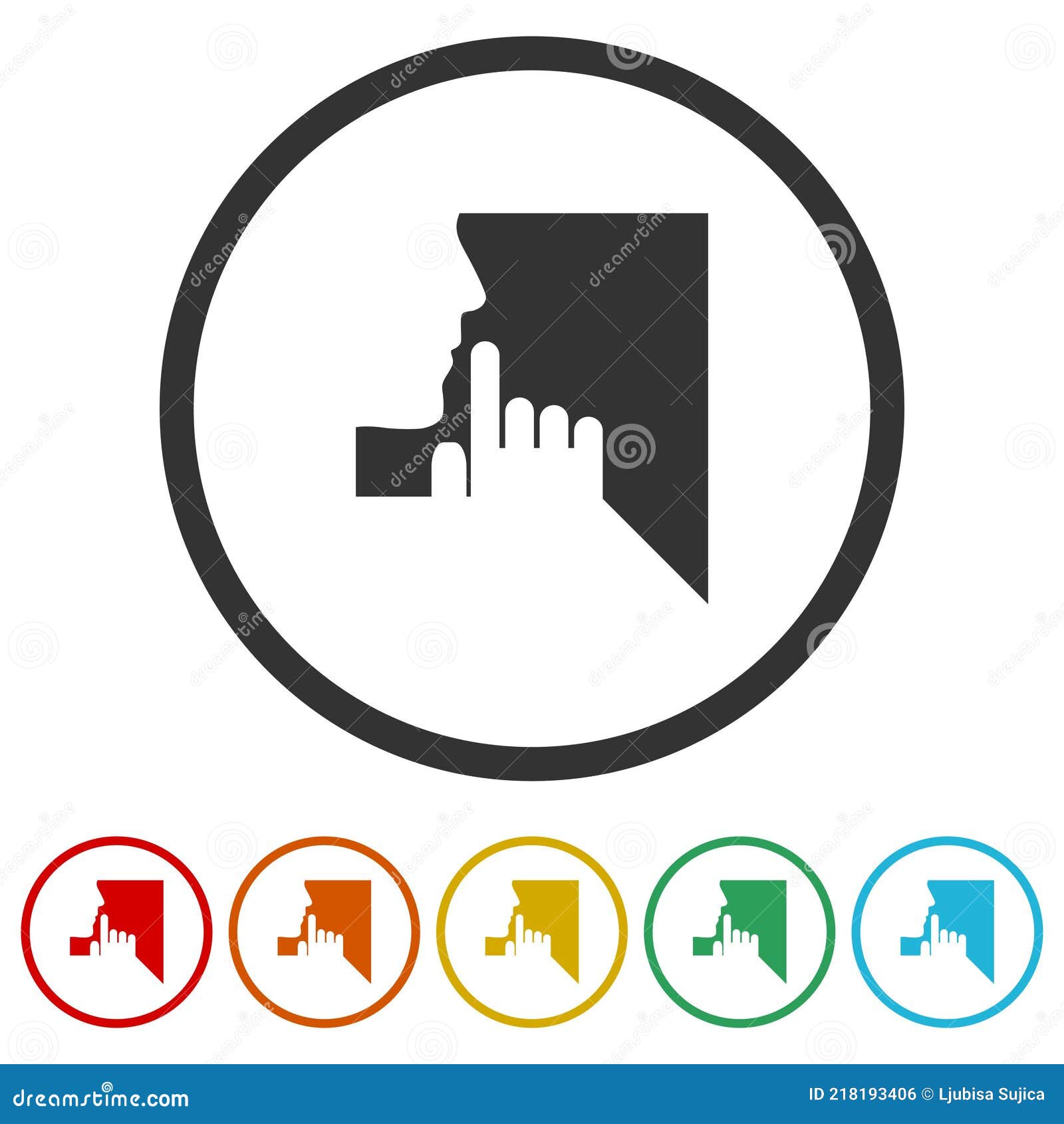 Leise Bitte Text Zeichen Ring Symbol Farbe Vektor Abbildung ...