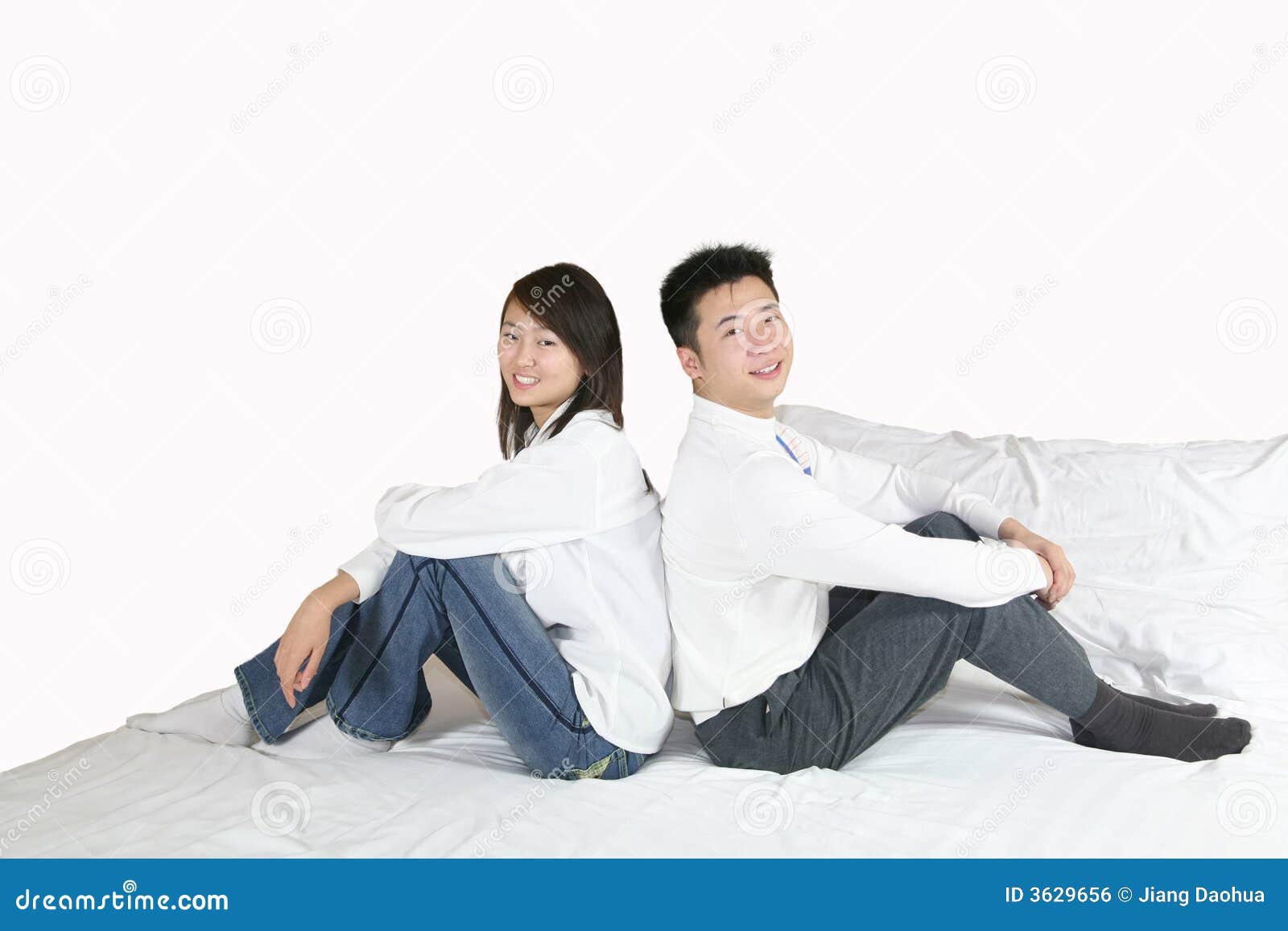 Leisure couple stock photo. Image of girl, jeans, asian - 3629656