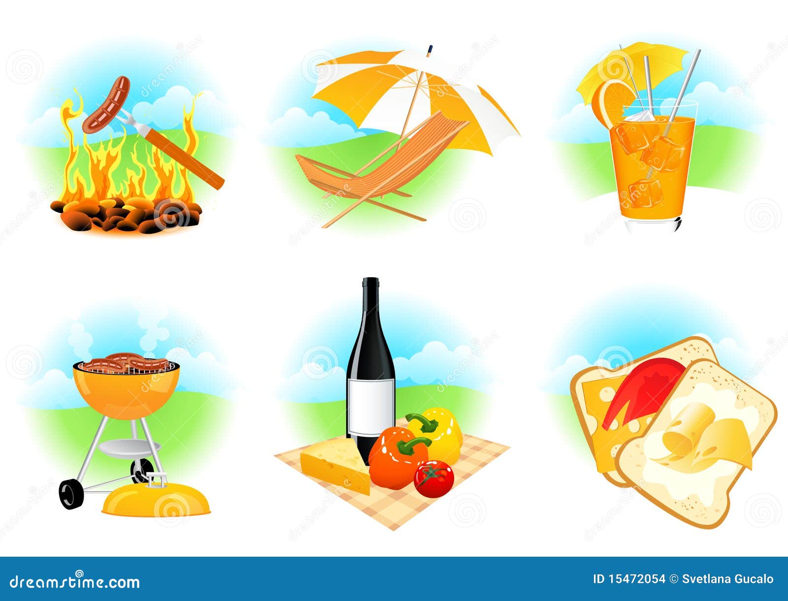 Leisure icons stock vector. Illustration of chair, nature - 15472054