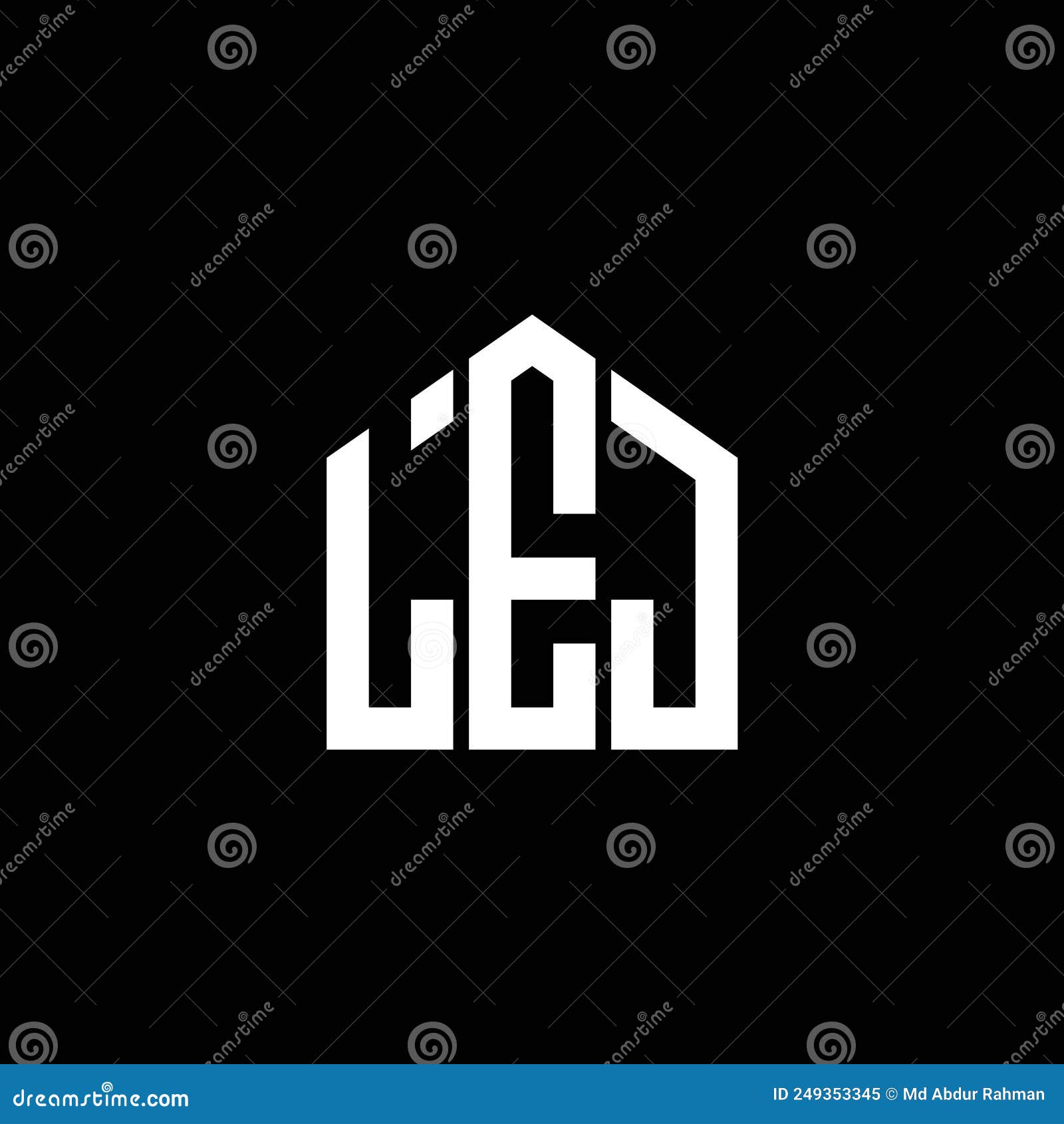 LEJ Letter Logo Design on BLACK Background. LEJ Creative Initials ...