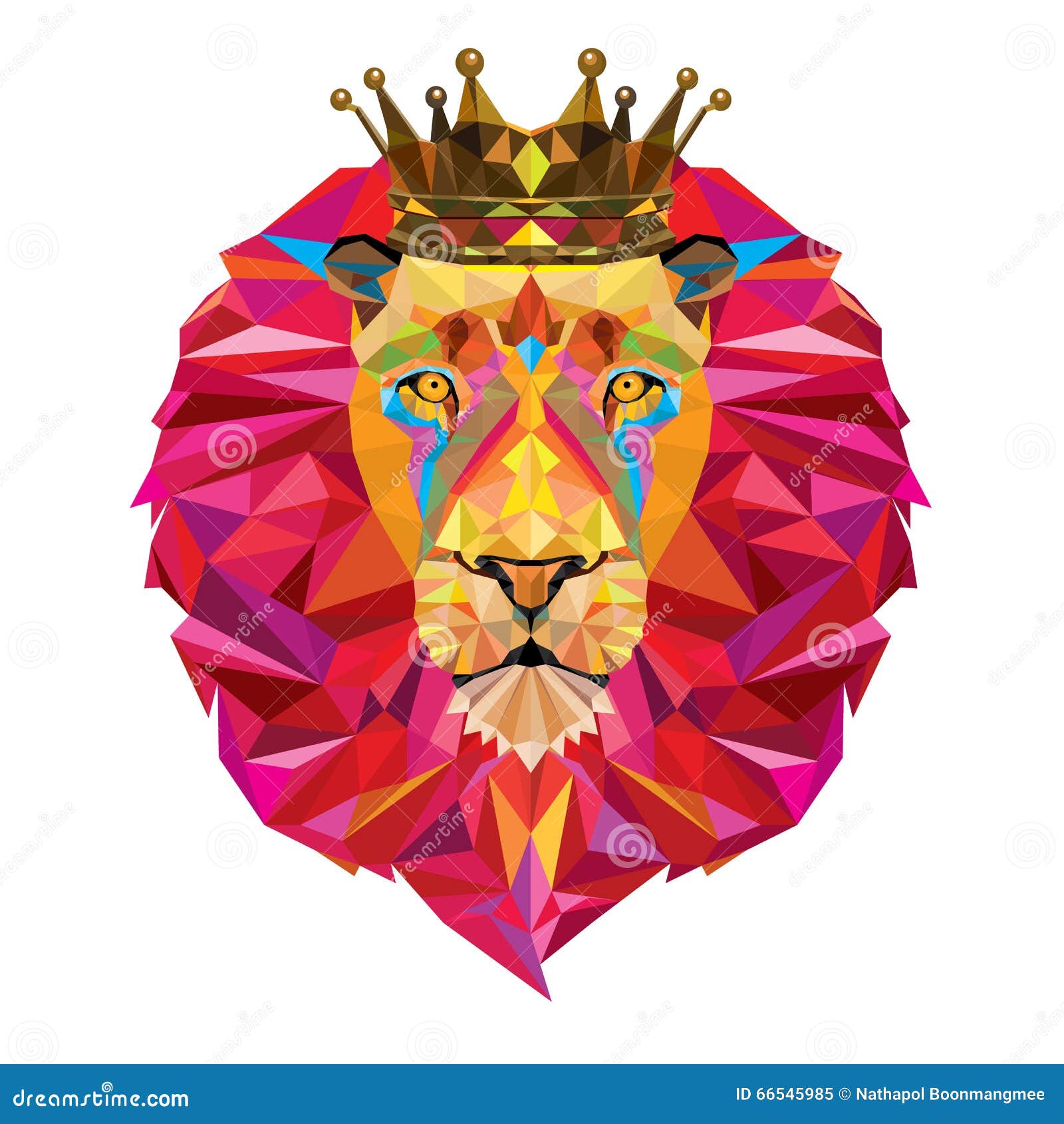 Lejonhuvud I Geometrisk Modell Vektor Illustrationer - Illustration av ...