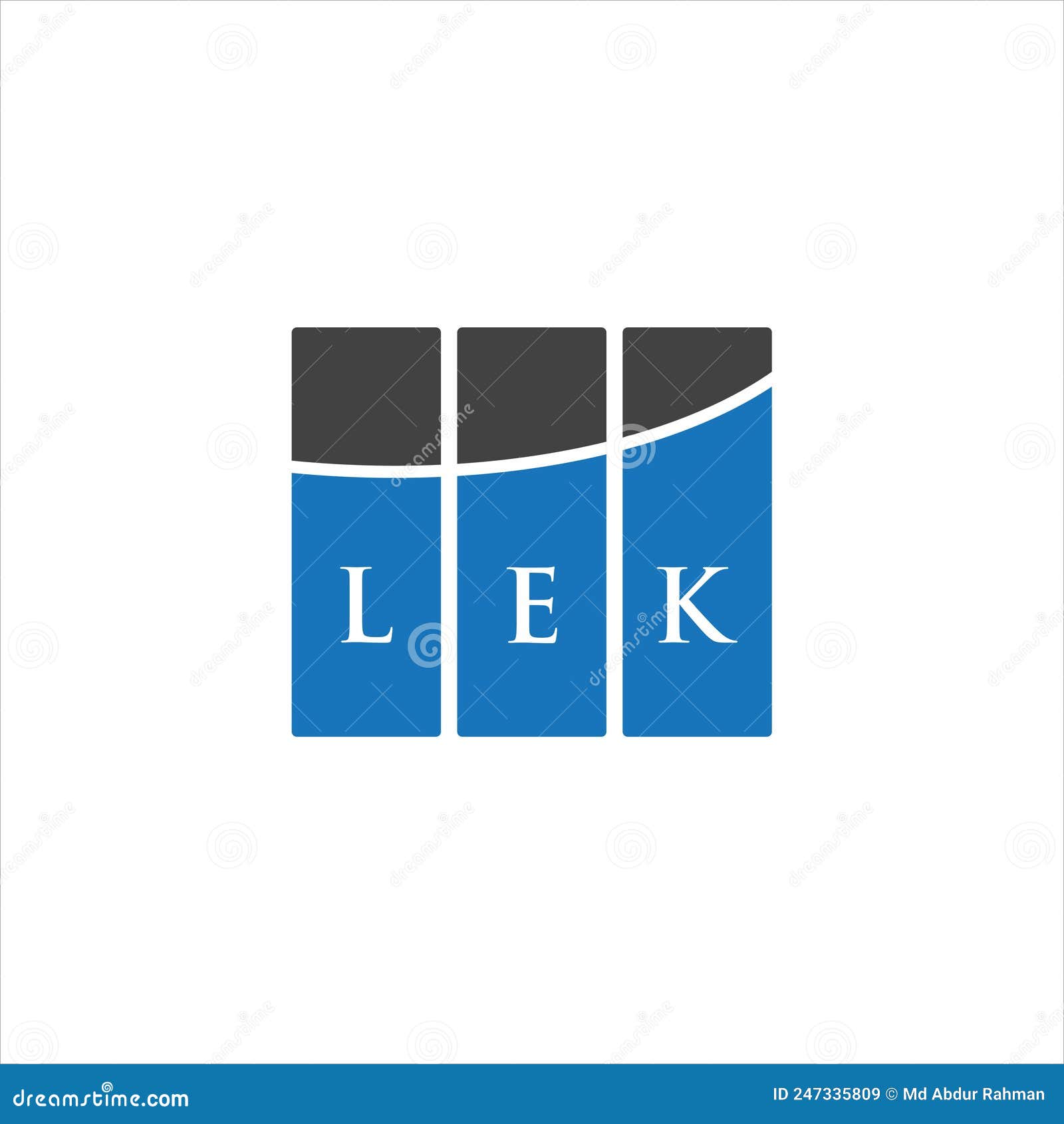 LEK Letter Logo Design on WHITE Background. LEK Creative Initials ...