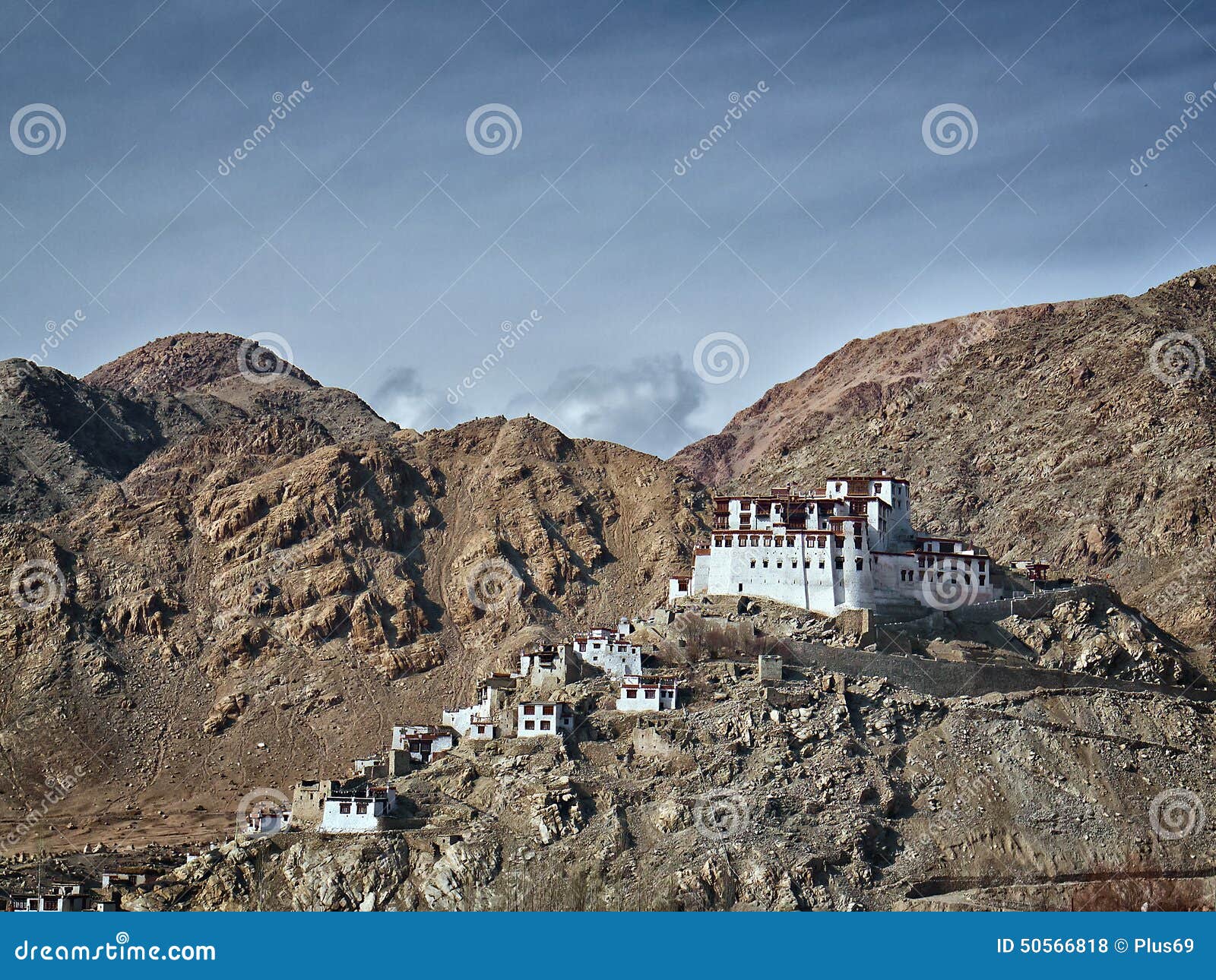 Lekir Buddhist Monastery in the Himalayas, Northern India Stock Photo ...