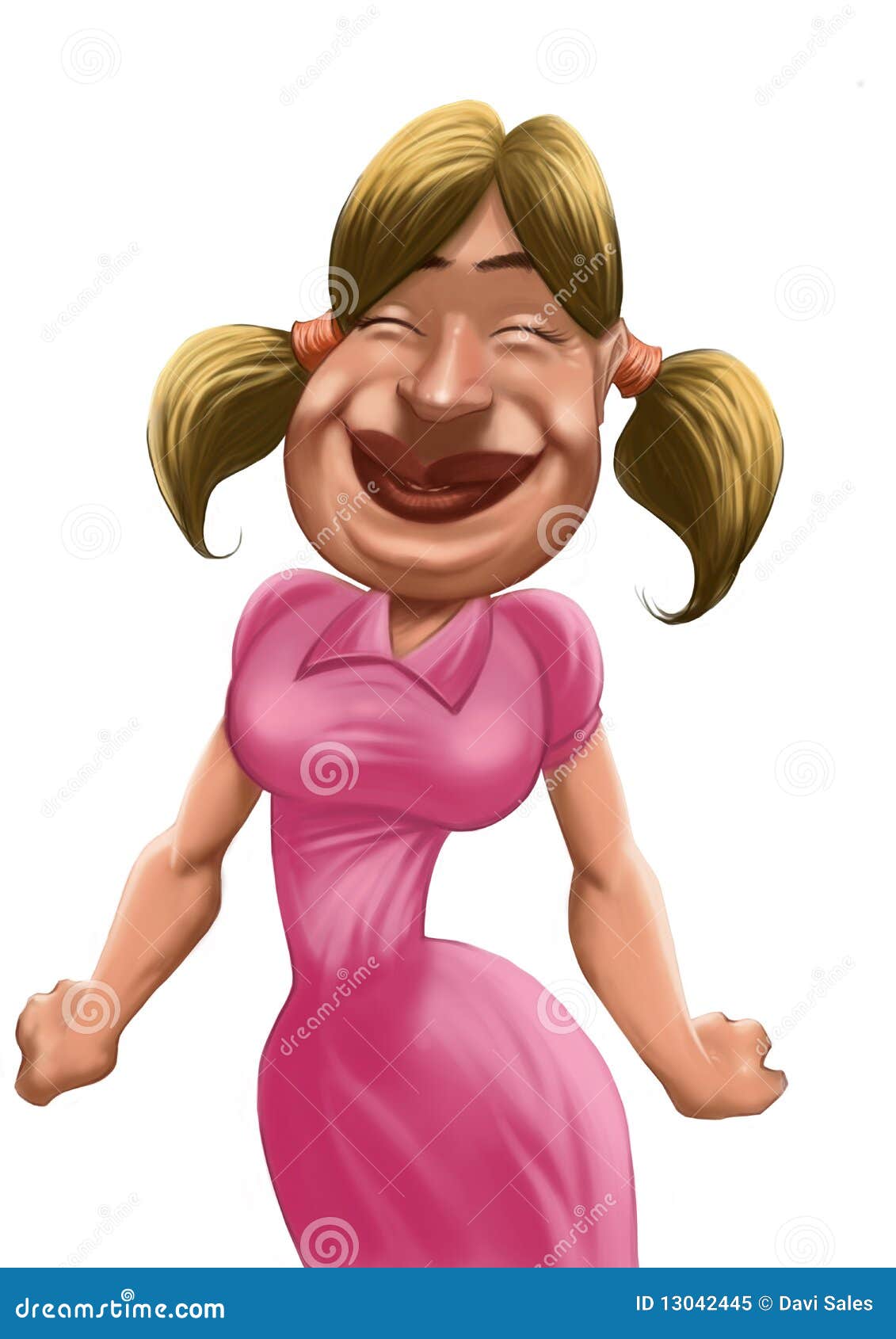 Lelijk meisje stock illustratie. Illustration of neus - 13042445