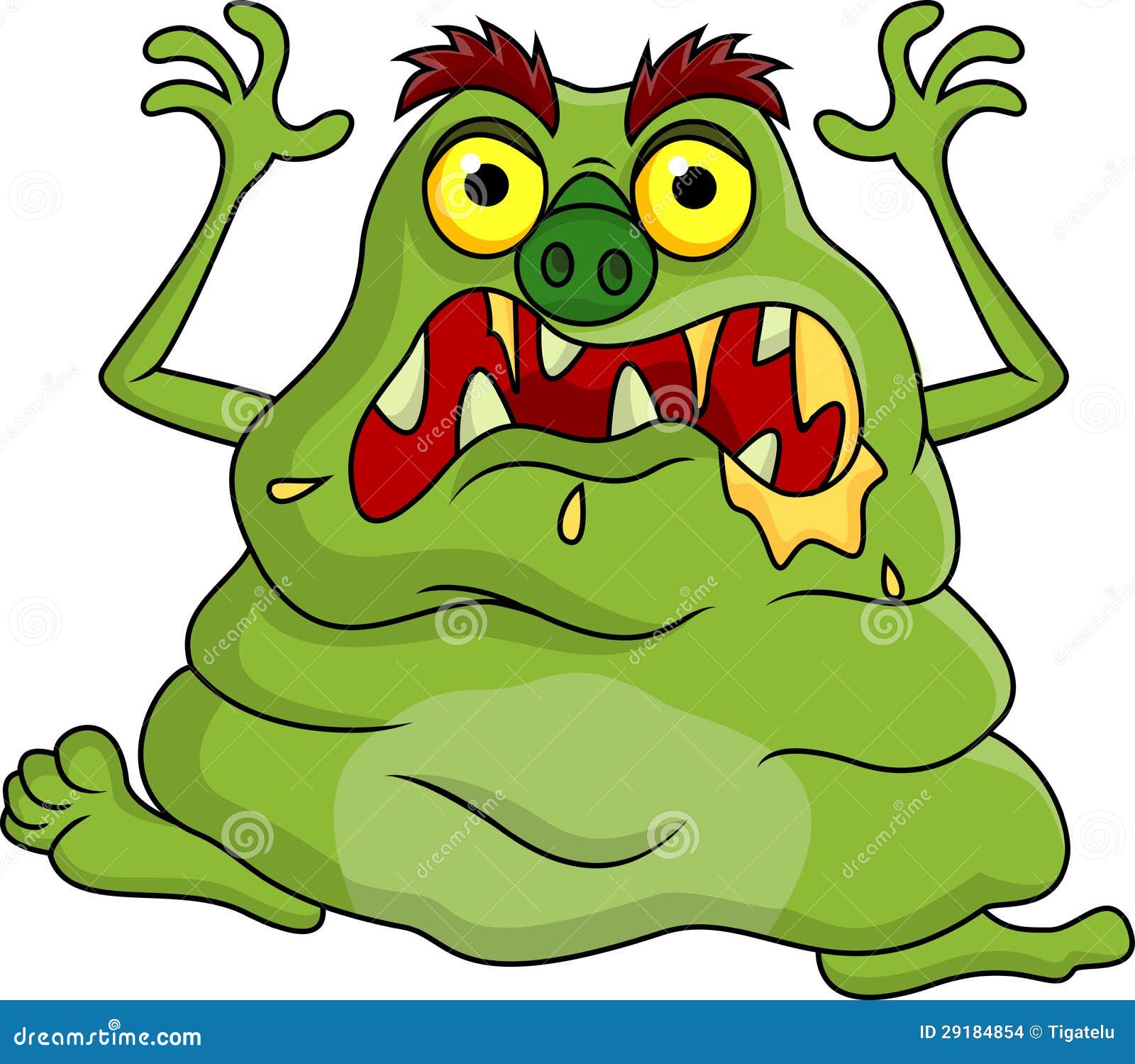 Lelijk monsterbeeldverhaal vector illustratie. Illustration of vreemd ...