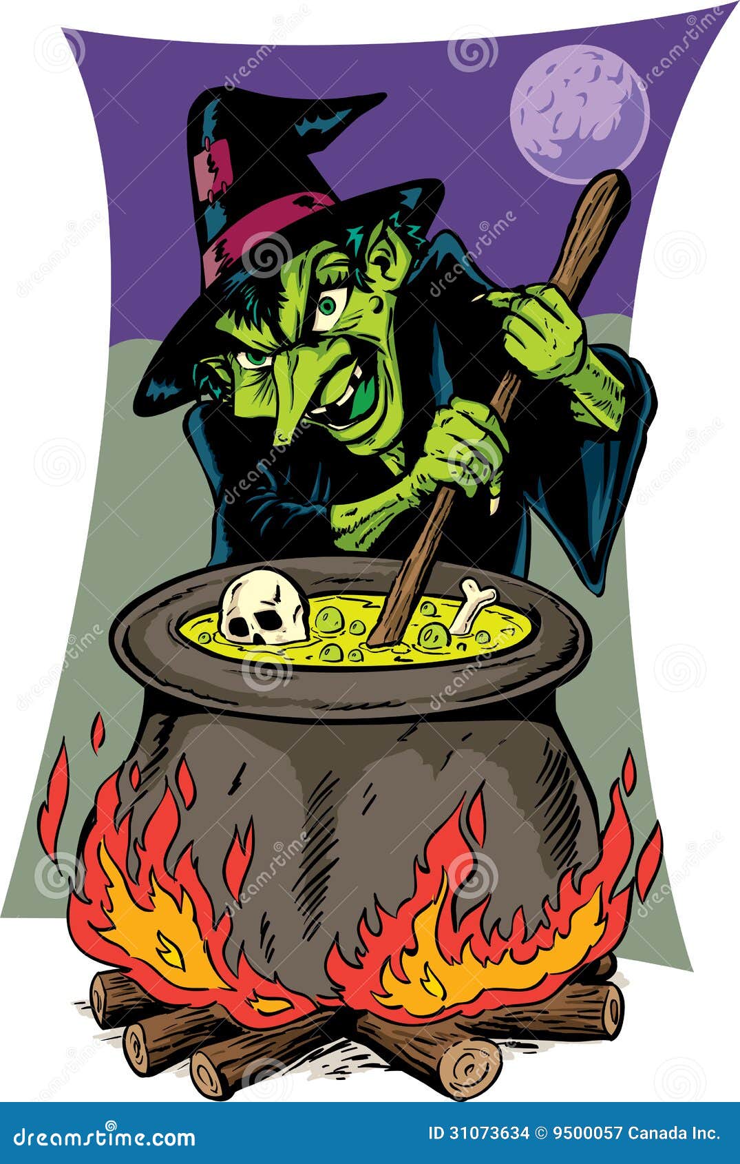 Lelijke heks vector illustratie. Illustration of gelukkig - 31073634