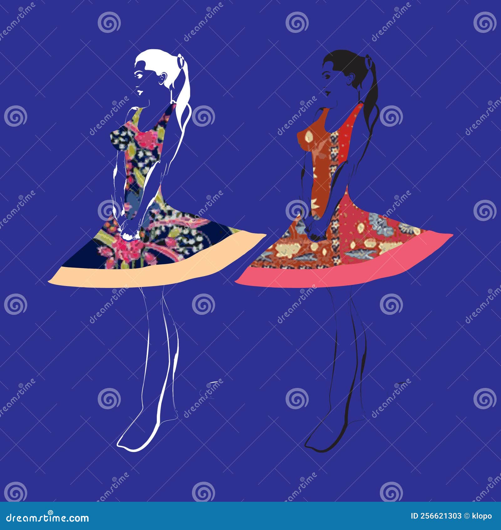 Motif Pekalongan Line Art Vector Illustration | CartoonDealer.com ...