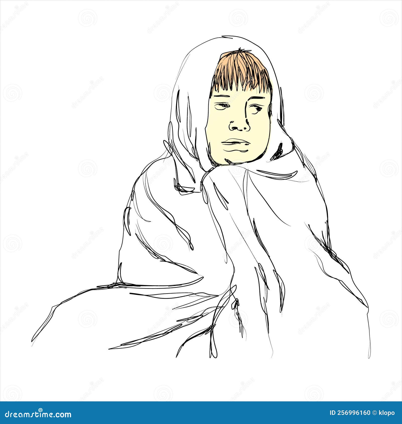 Hand Drawn Illustration of Cold Person Expression Stock Illustration ...