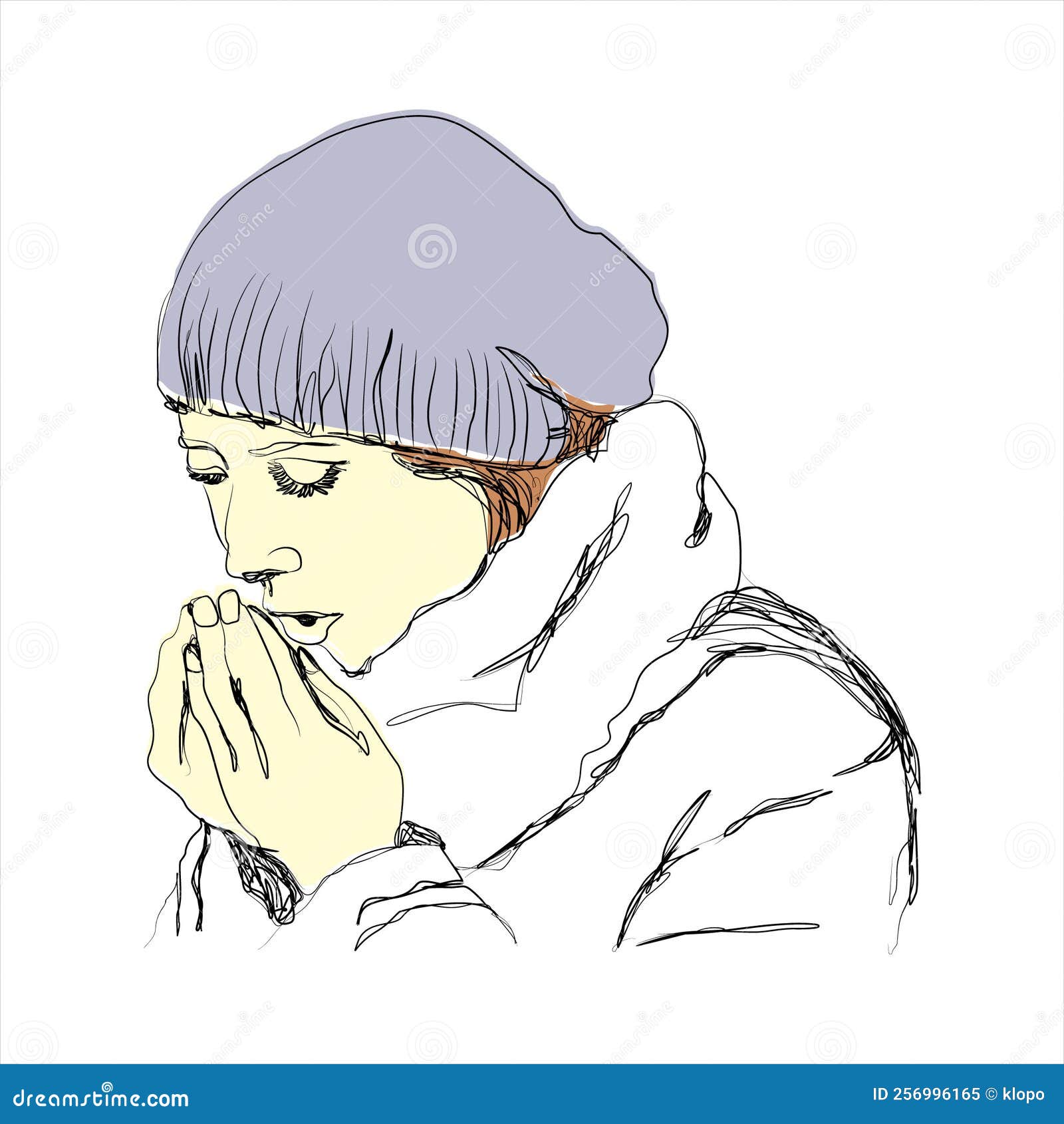 Hand Drawn Illustration of Cold Person Expression Stock Illustration ...
