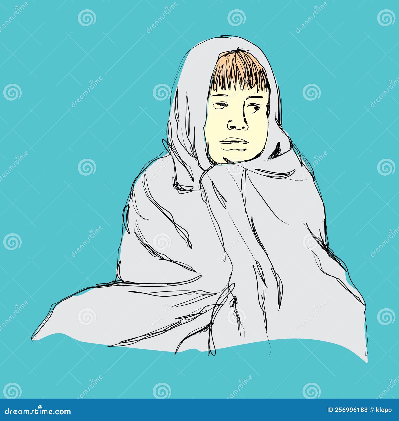 Hand Drawn Illustration of Cold Person Expression Stock Illustration ...