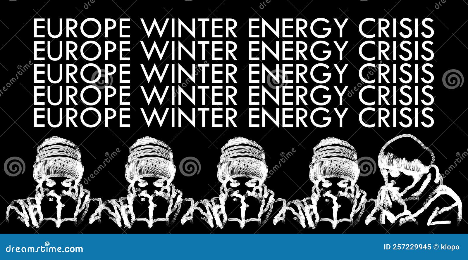 Hand Drawn Illustration of Cold People Expression, Europe Winter Energy ...