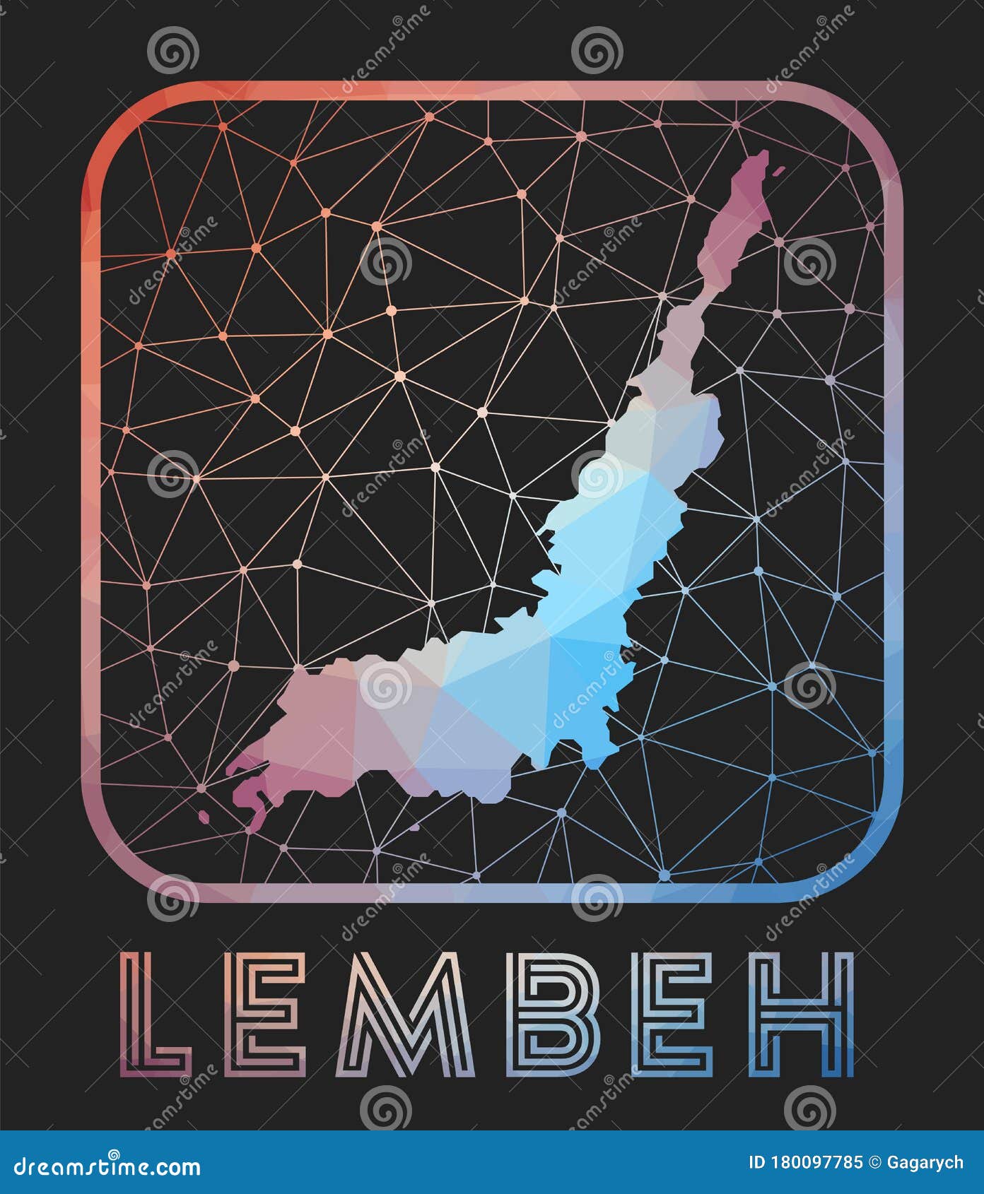 Lembeh Geometric Map. Cartoon Vector | CartoonDealer.com #179831311