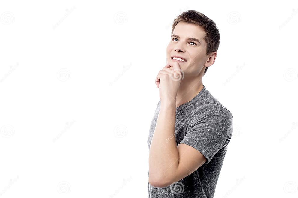 Lemme think a plan ! stock photo. Image of young, thoughtful - 48843272