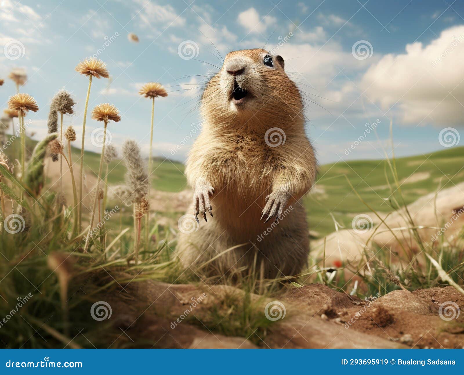 Lemming Standing On A White Background Cartoon Vector | CartoonDealer ...