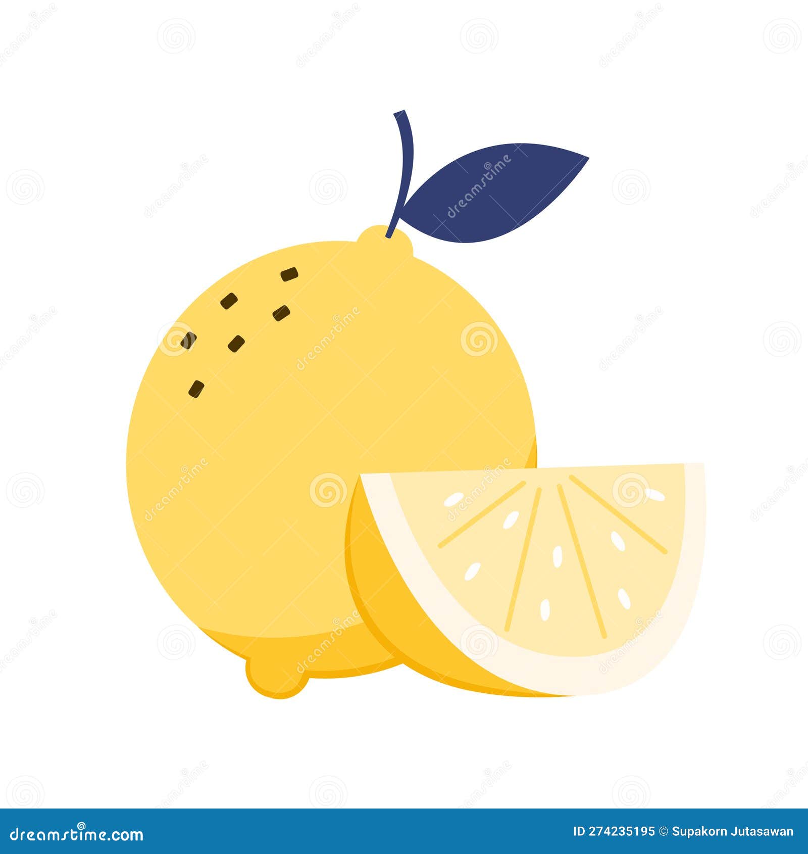Lemon Cartoon Vector. Lemon on White Background Stock Vector ...
